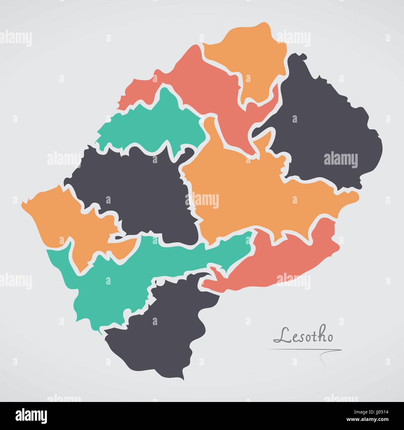 Lesotho vector map hi-res stock photography and images - Alamy