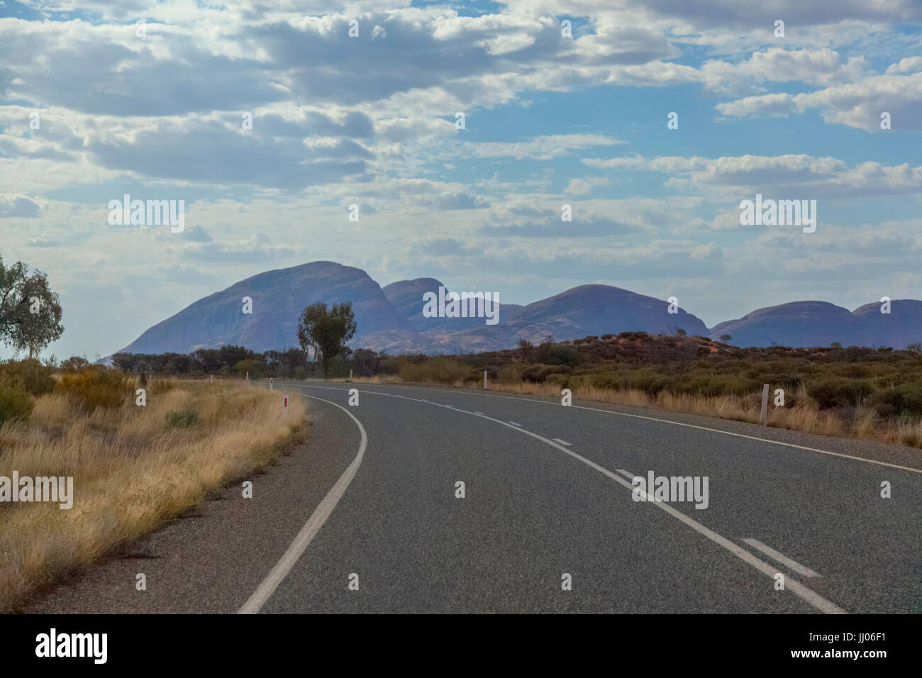 Kata Tjuta in the semi shaded afternoon sun,view from the main road ...
