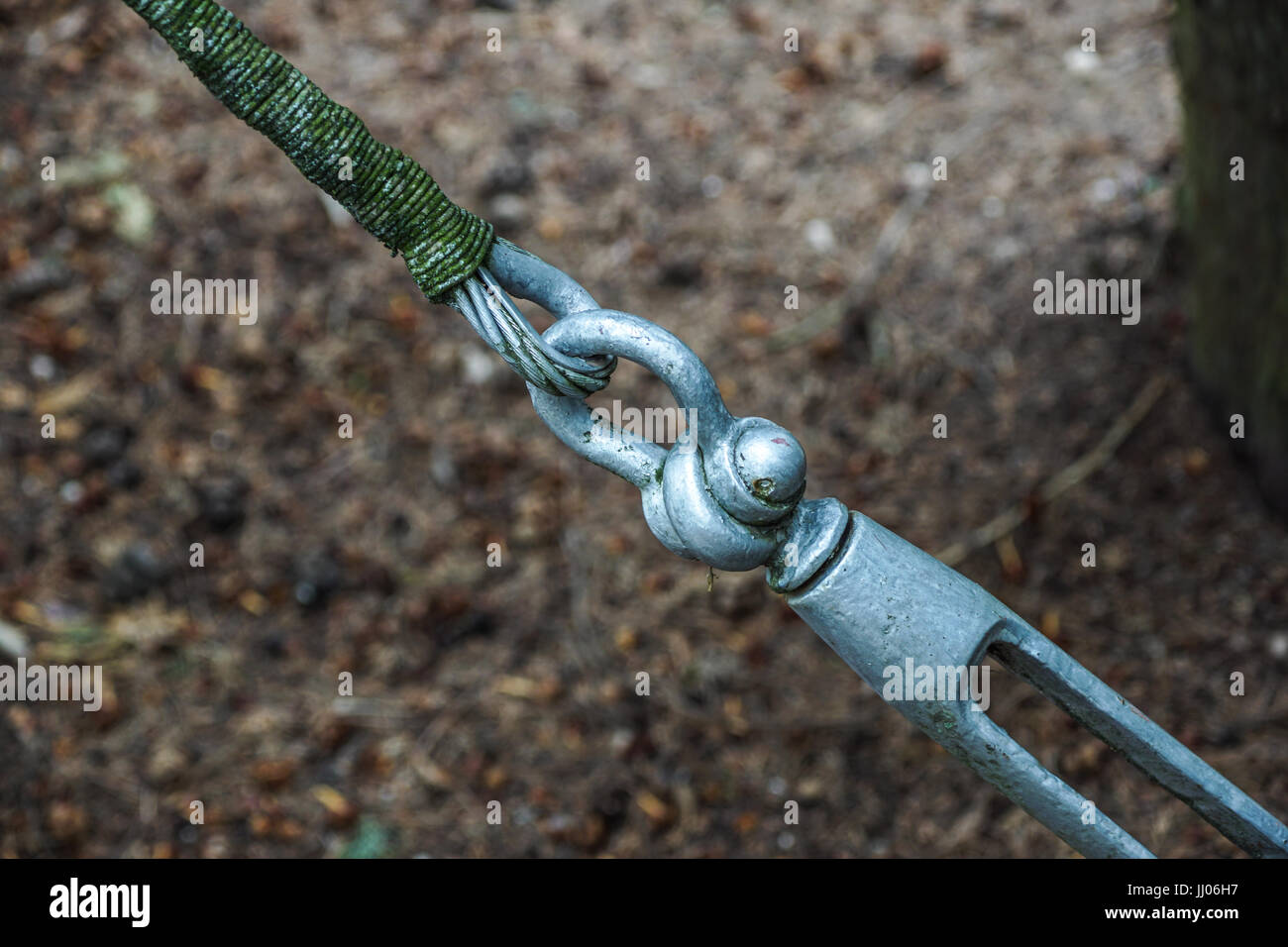 metal turnbuckles fastening of cables with steel rod Stock Photo - Alamy