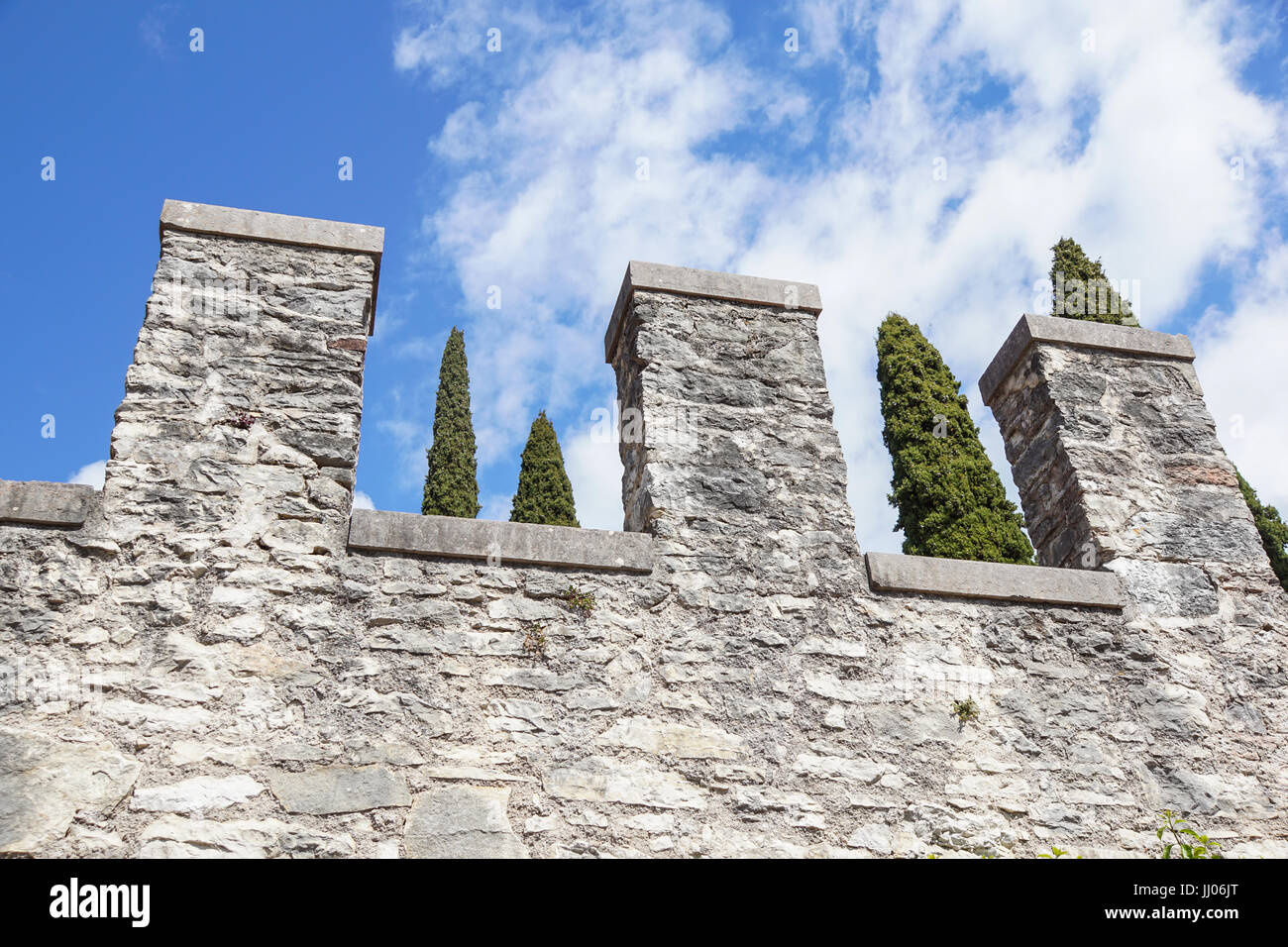 Medieval castle in front of a blue sky and cloud Stock Photo - Alamy
