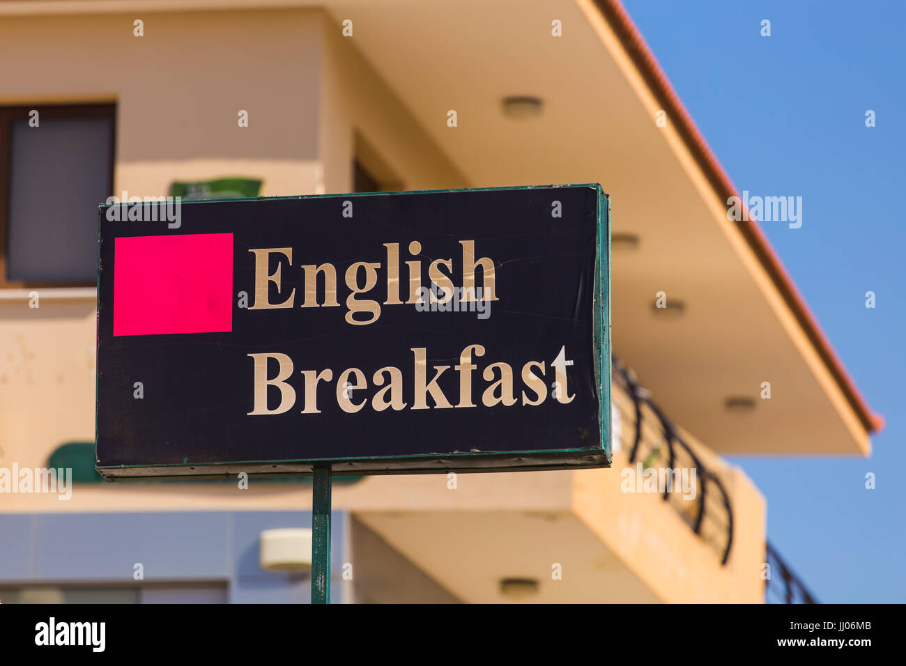 English Breakfast signboard on the street Stock Photo - Alamy