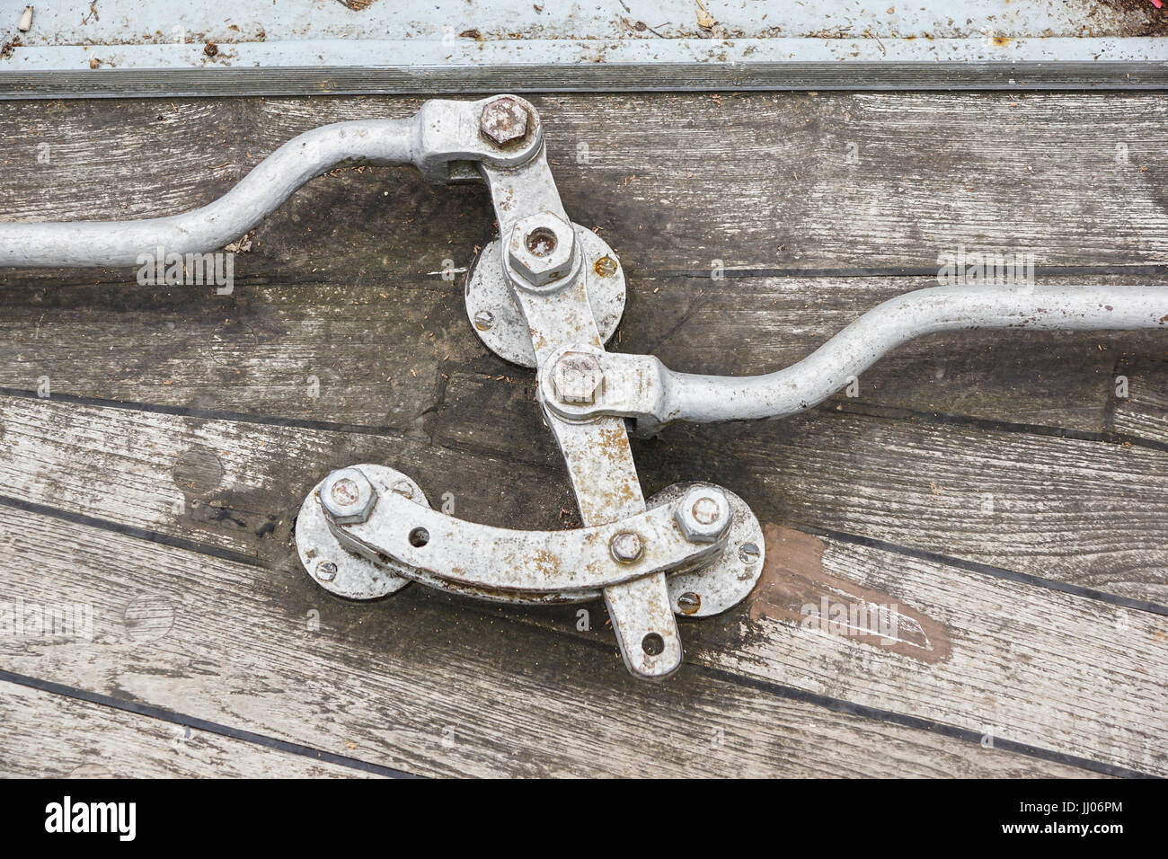 metal turnbuckles fastening of cables with steel rod Stock Photo - Alamy