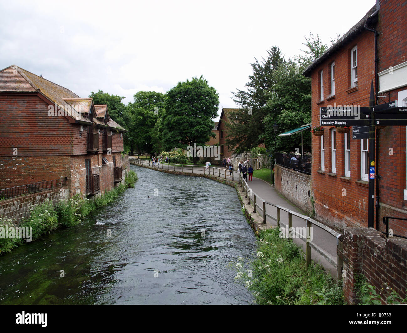 River Itchen running through Winchester, Hampshire, England, UK Stock ...