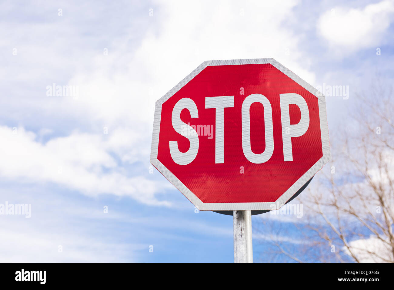road sign stop on a sky background Stock Photo - Alamy