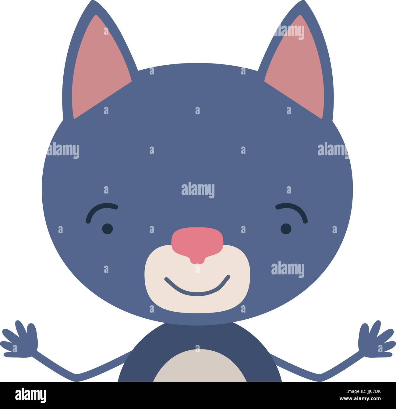 colorful half body caricature of cute cat surprised expression Stock ...