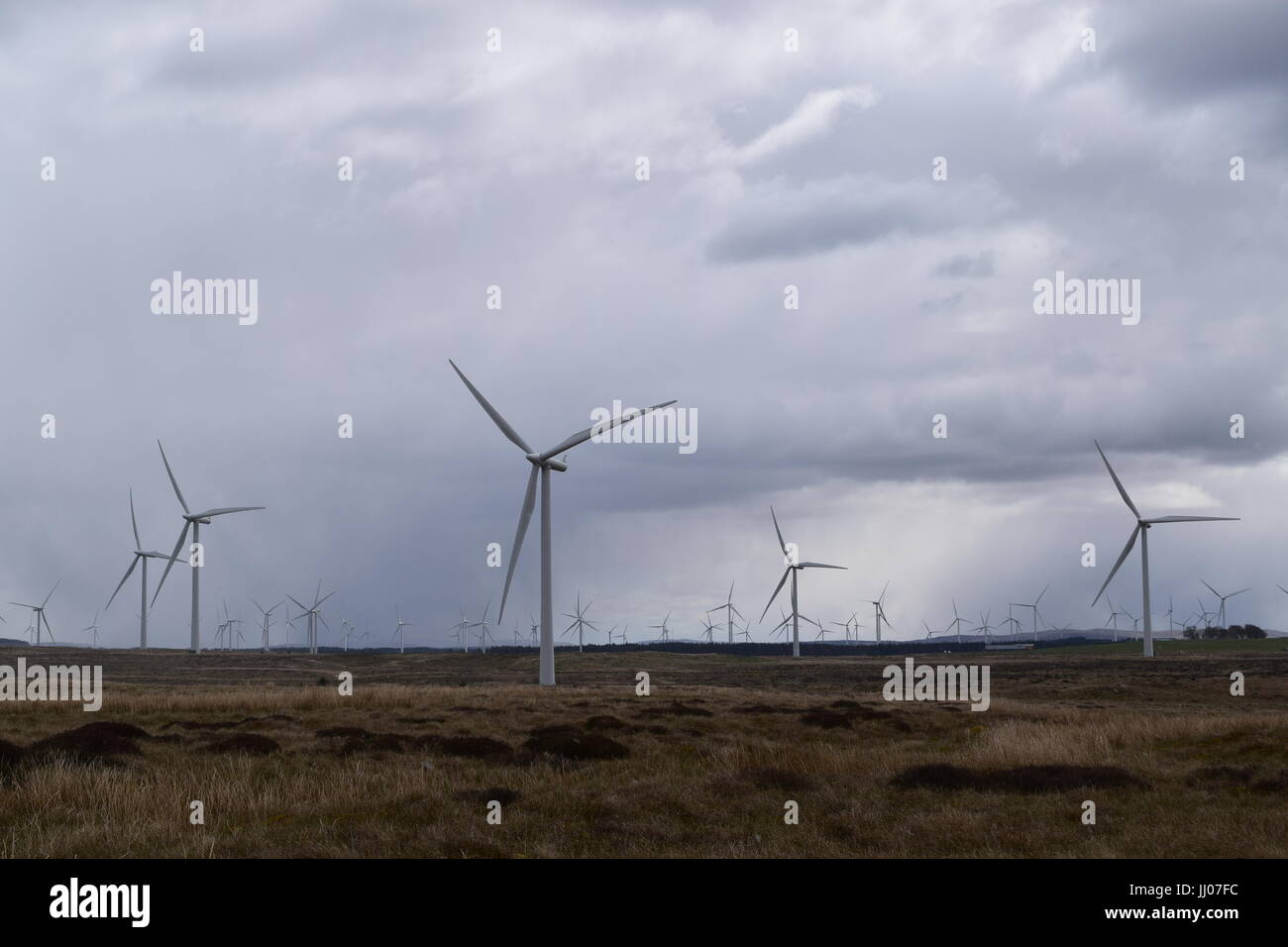 Wind turbines on a moor Stock Photo - Alamy