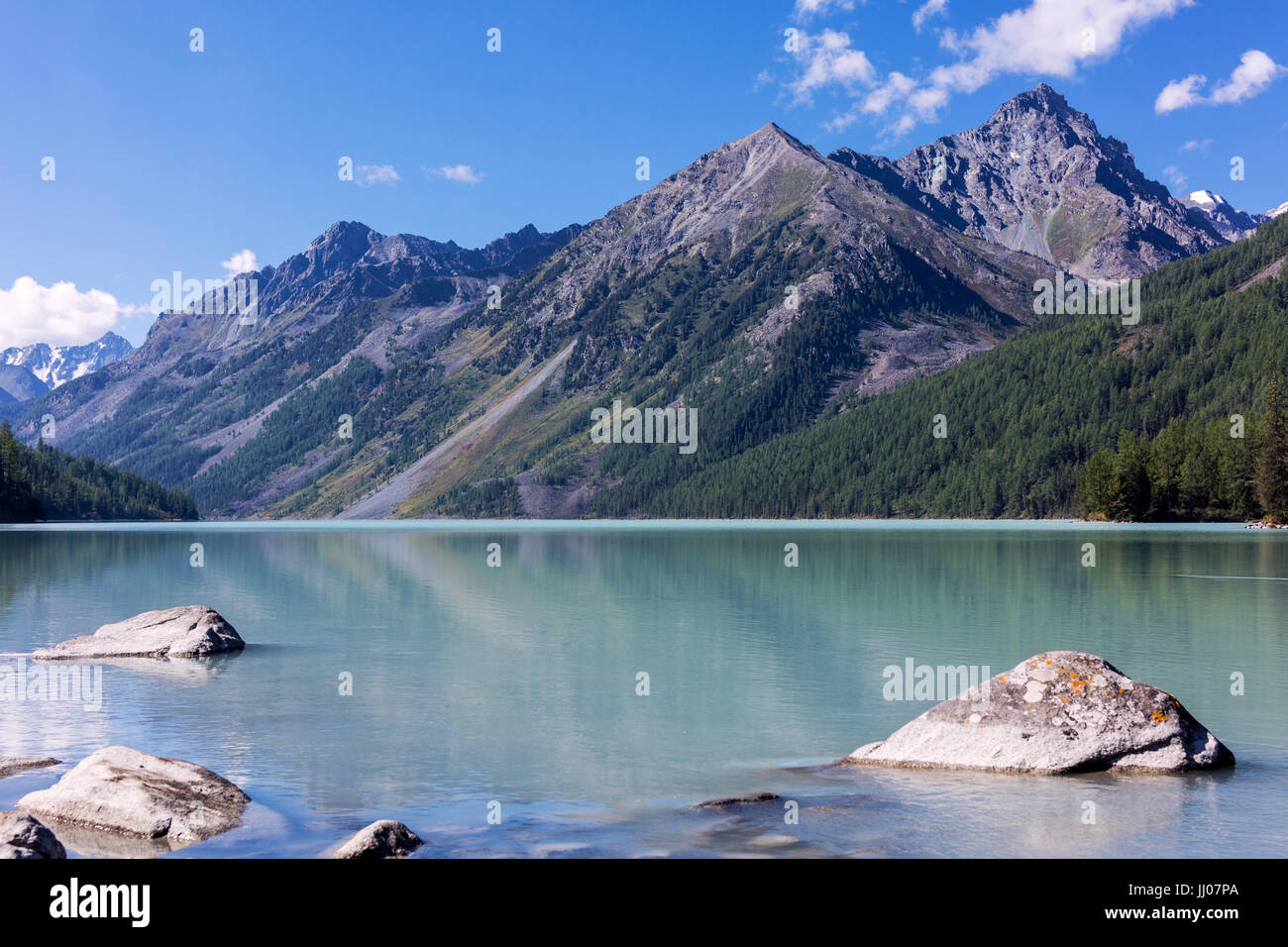 Beautiful landscape of mountains and lake Stock Photo - Alamy