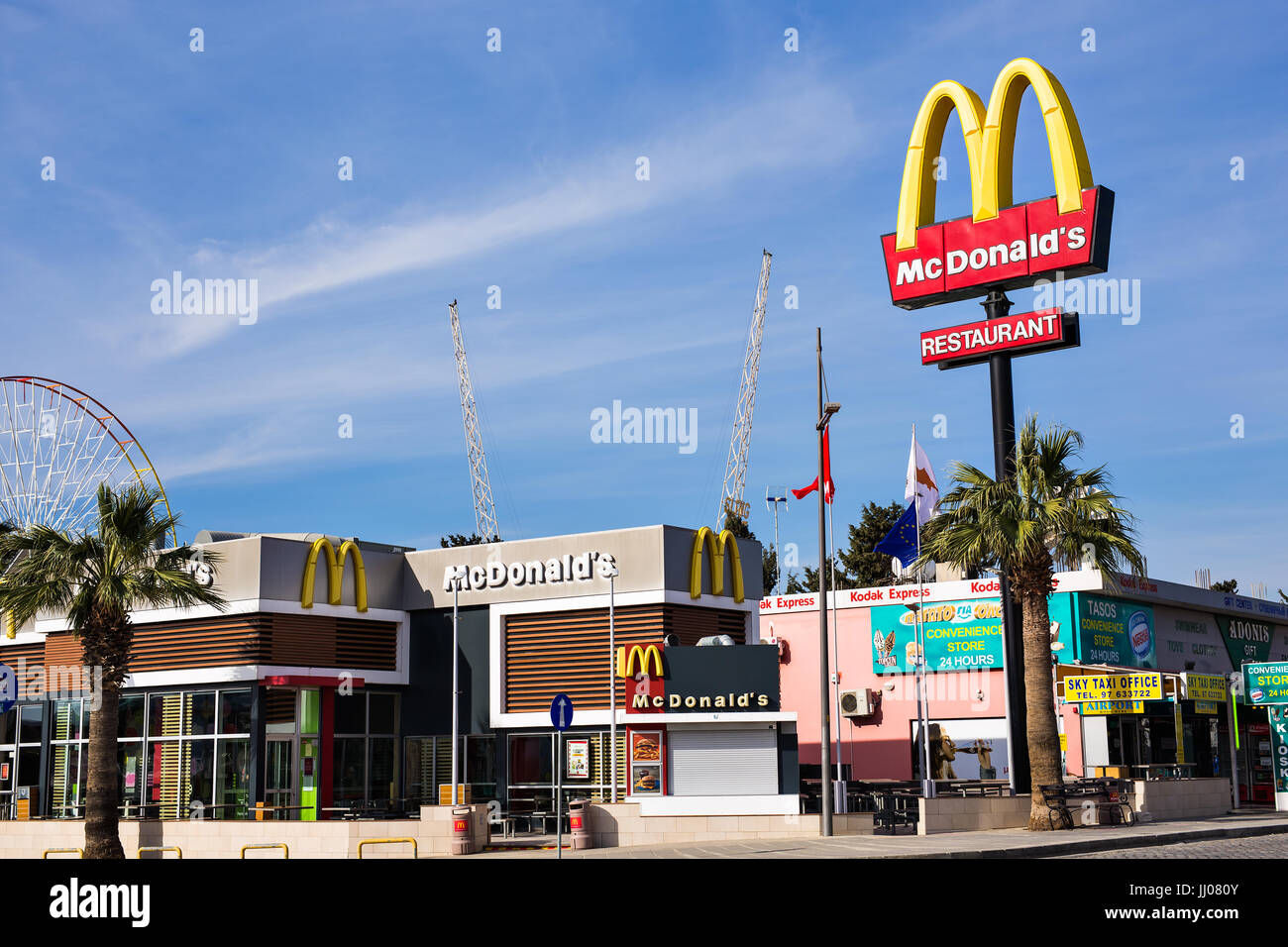 AYIA NAPA, CYPRUS - FEBRUARY 25: McDonald's Restaurant in Ayia Napa ...
