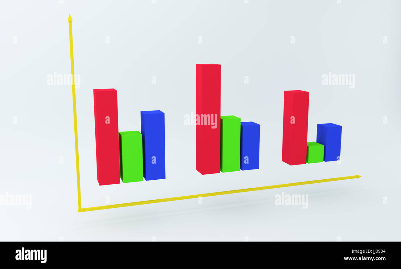3D financial colorful chart. 3D rendering Stock Photo - Alamy