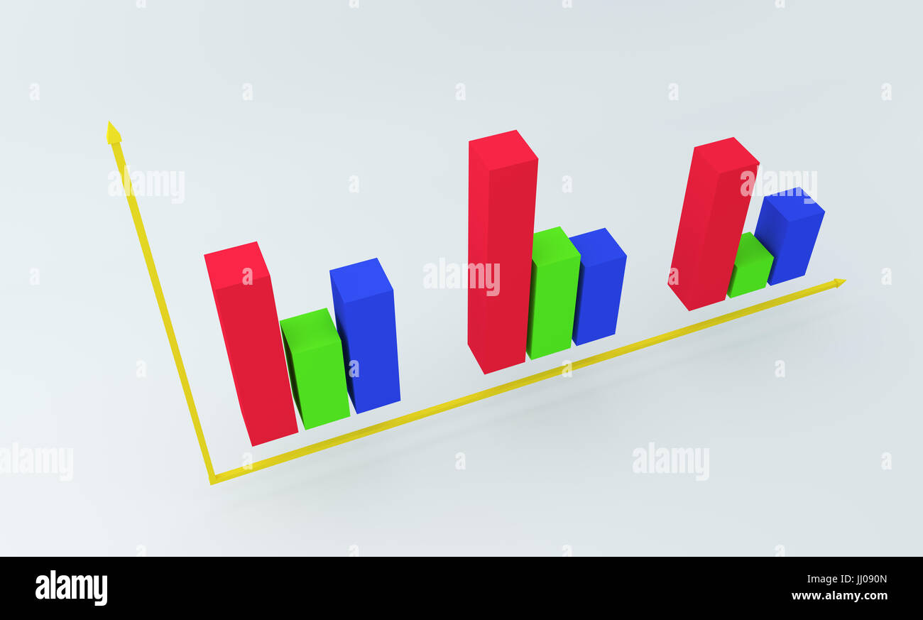 3D financial colorful chart. 3D rendering Stock Photo - Alamy