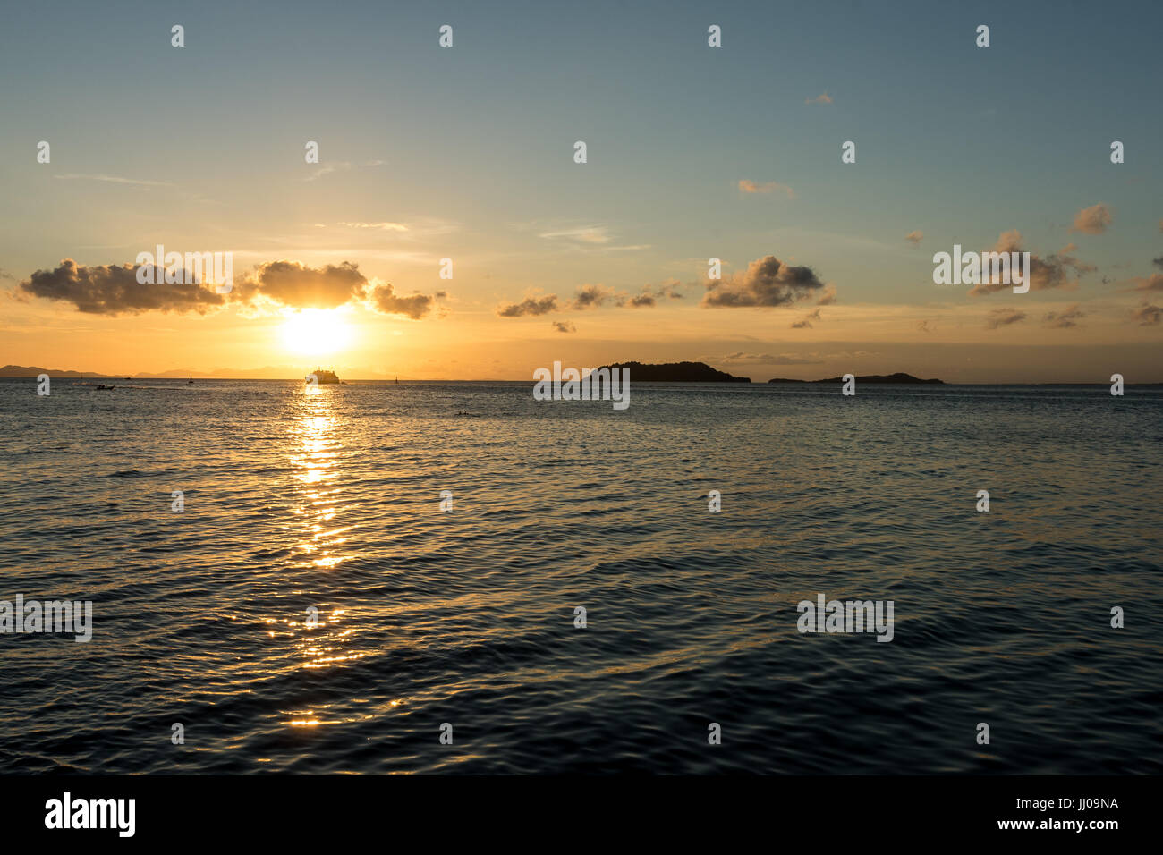 golden sunset view of seaside in kuala perlis, malaysia Stock Photo - Alamy