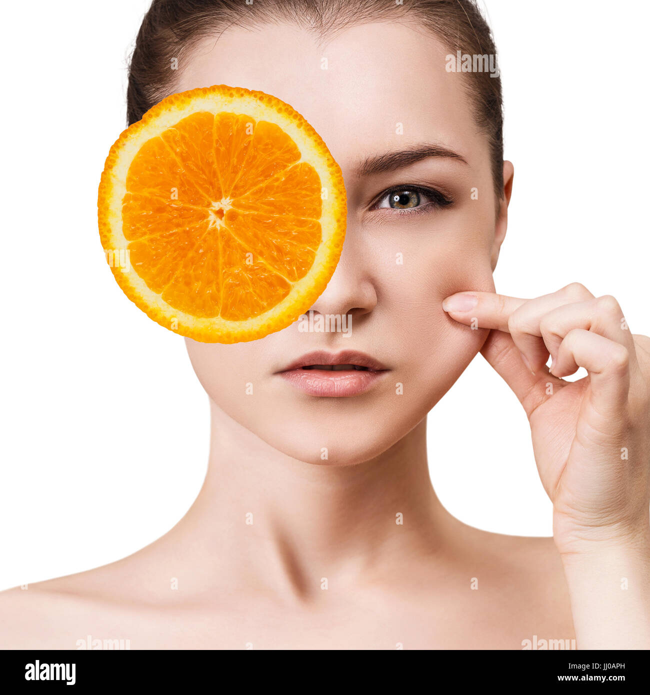 Woman young covering eyes hand hi-res stock photography and images - Alamy