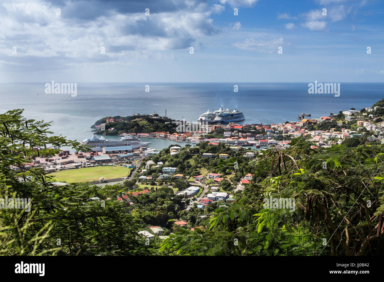 View of Granada Port from the Hills Stock Photo - Alamy