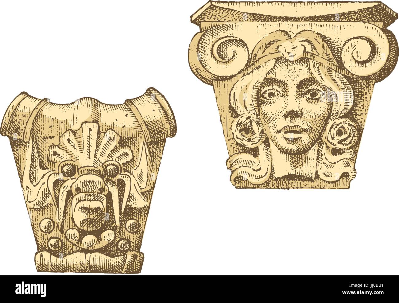 Detail ancient classic building. architectural ornamental elements ...