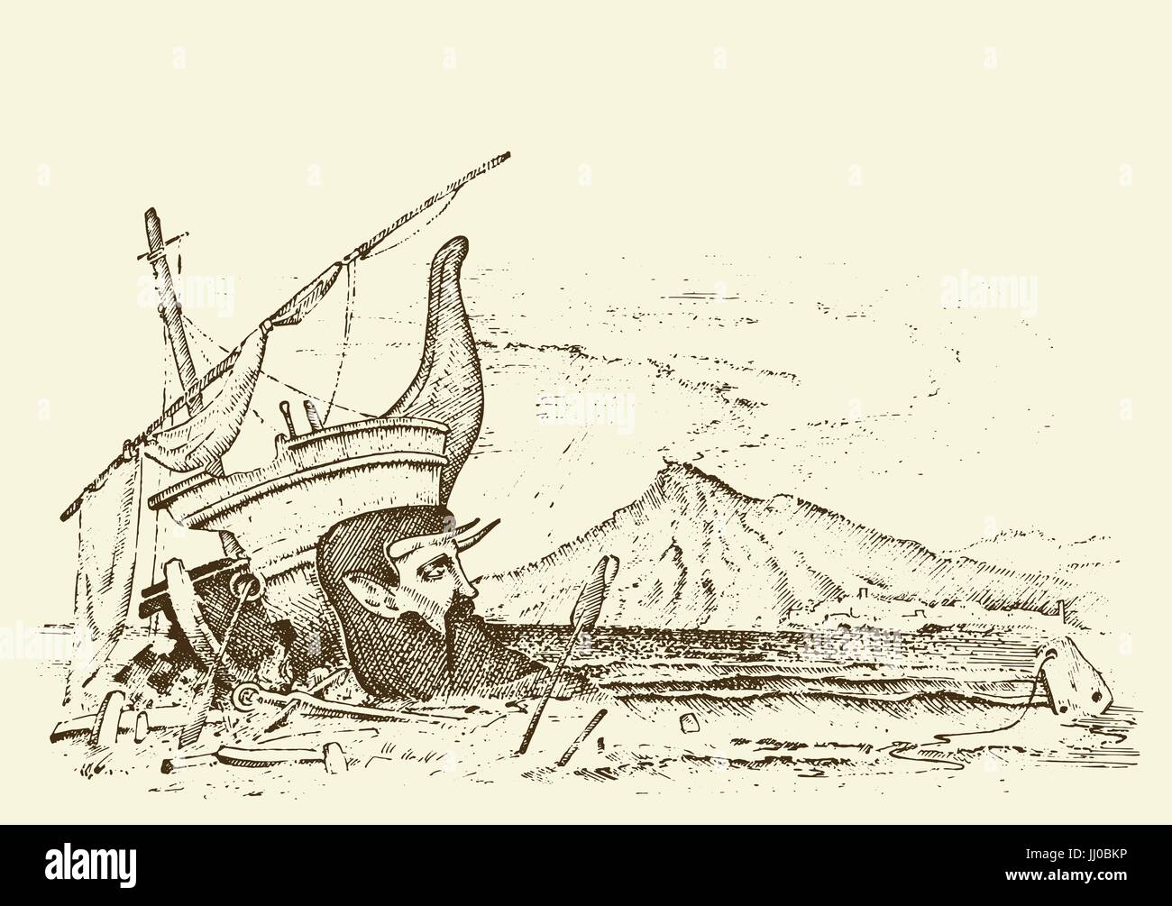 Prehistoric boat Stock Vector Images - Alamy