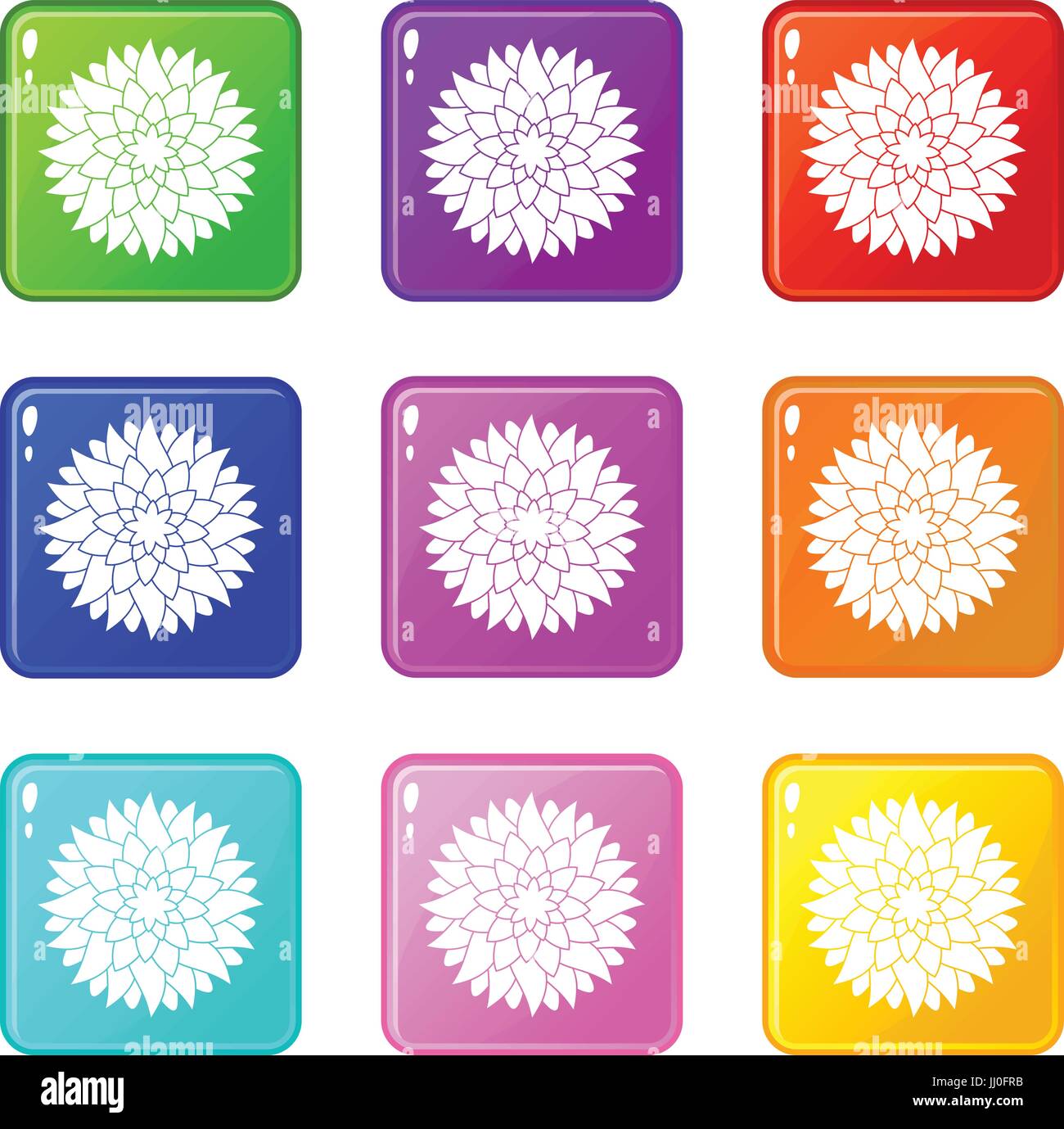 Flower icons 9 set Stock Vector Image & Art - Alamy