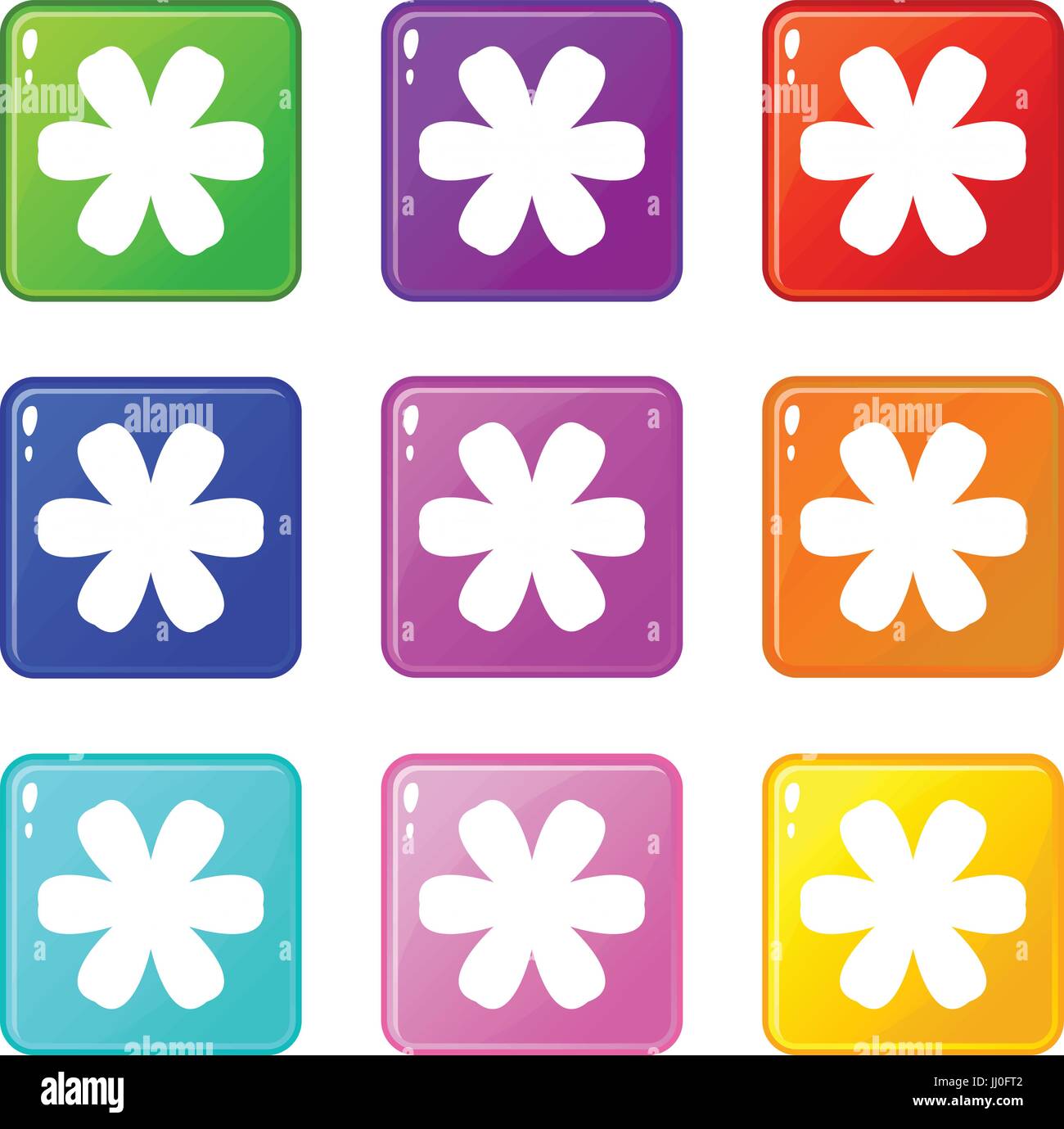Flower icons 9 set Stock Vector Image & Art - Alamy