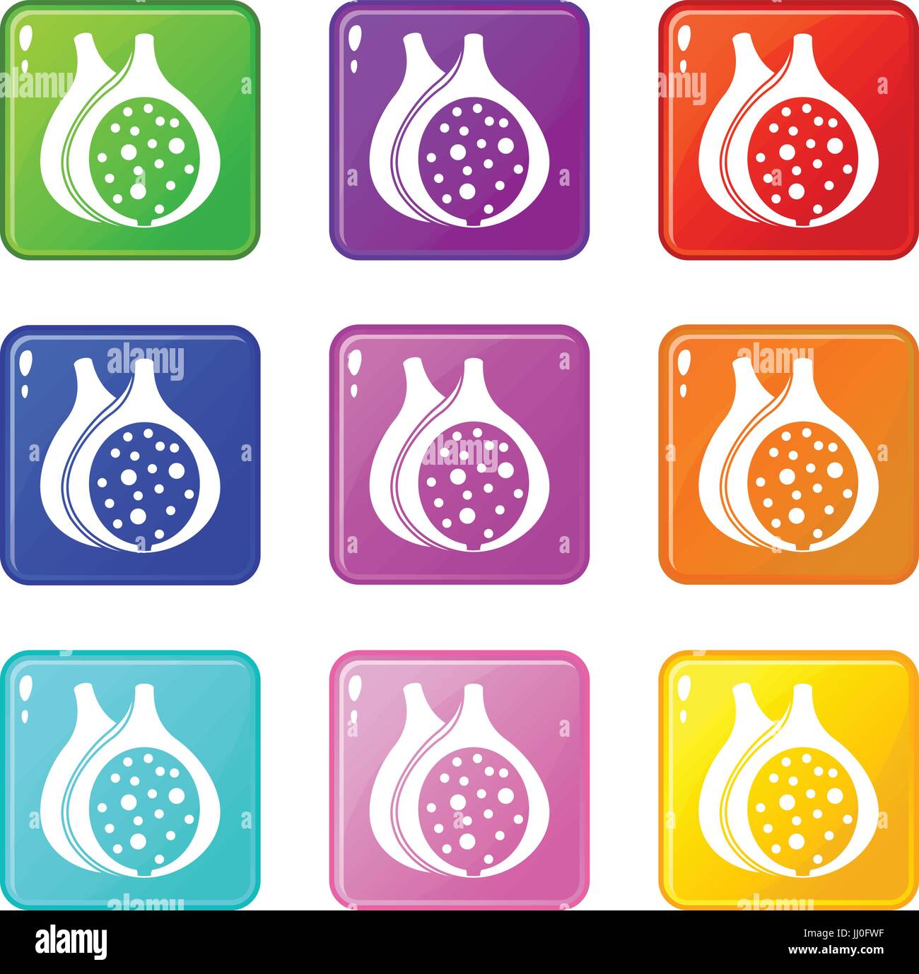Fig fruit icons 9 set Stock Vector Image & Art - Alamy