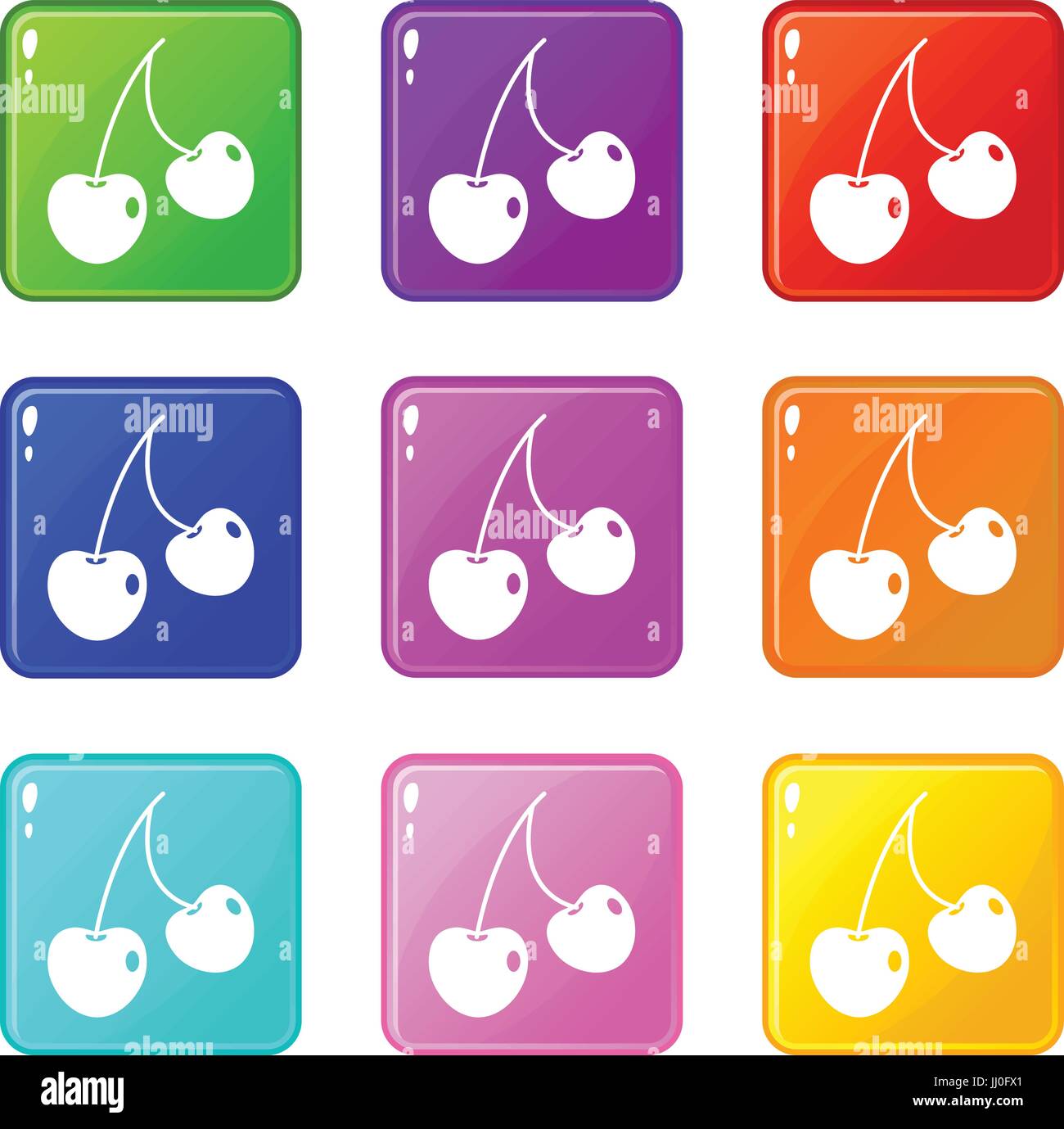 Two cherry berries icons 9 set Stock Vector Image & Art - Alamy