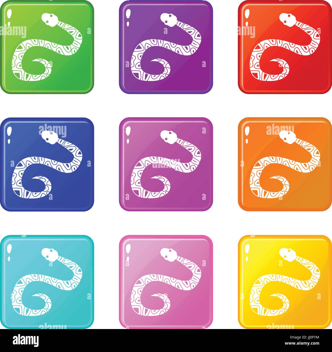 Snake icons 9 set Stock Vector Image & Art - Alamy