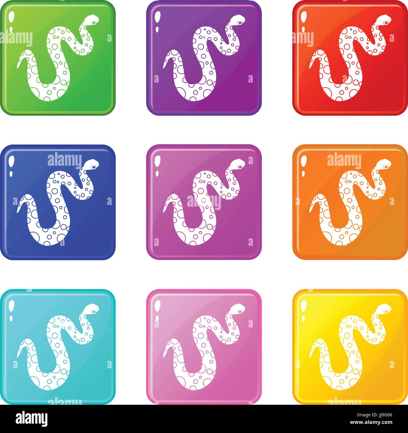 Dotted snake icons 9 set Stock Vector Image & Art - Alamy