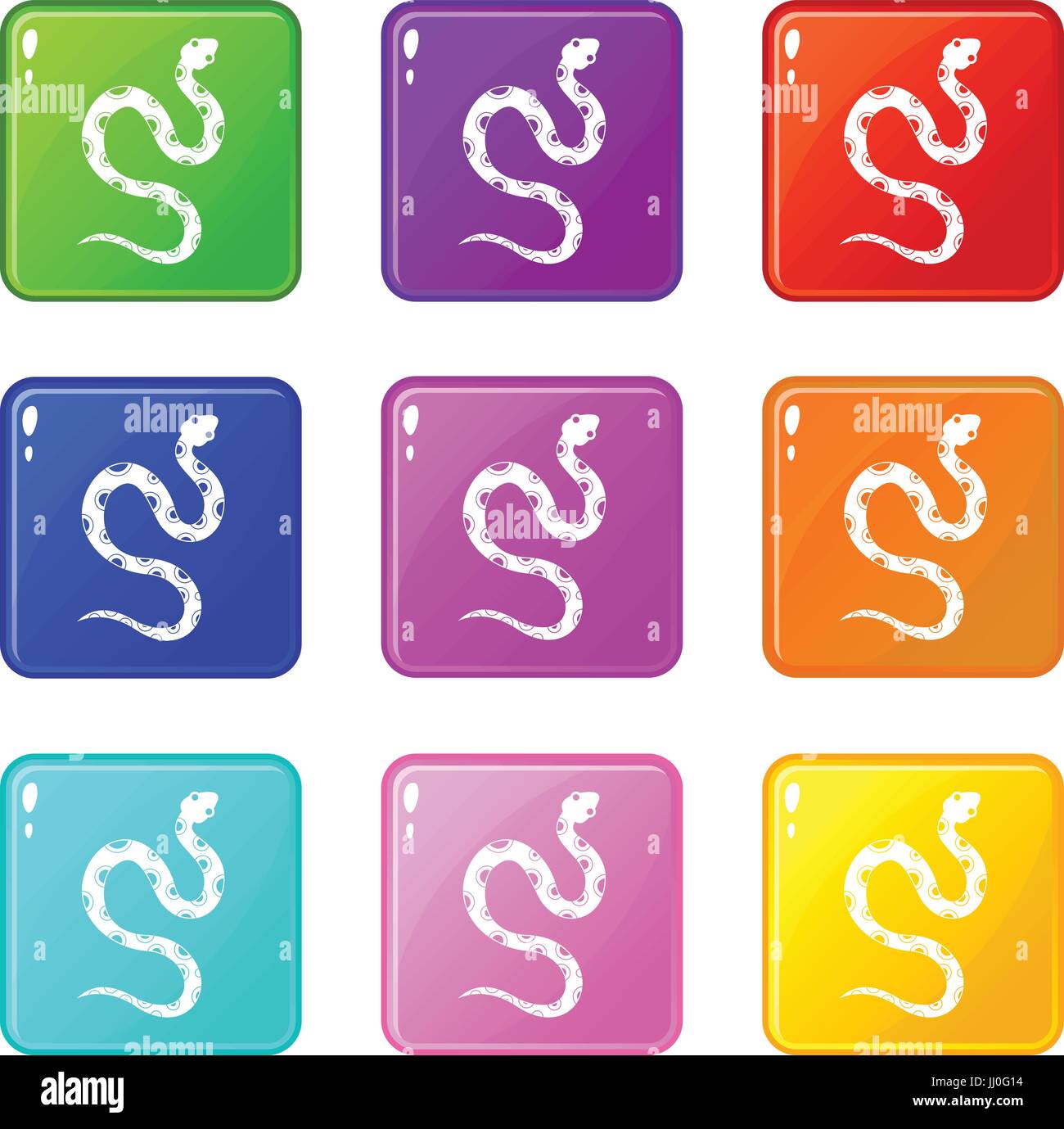 Venomous snake icons 9 set Stock Vector Image & Art - Alamy