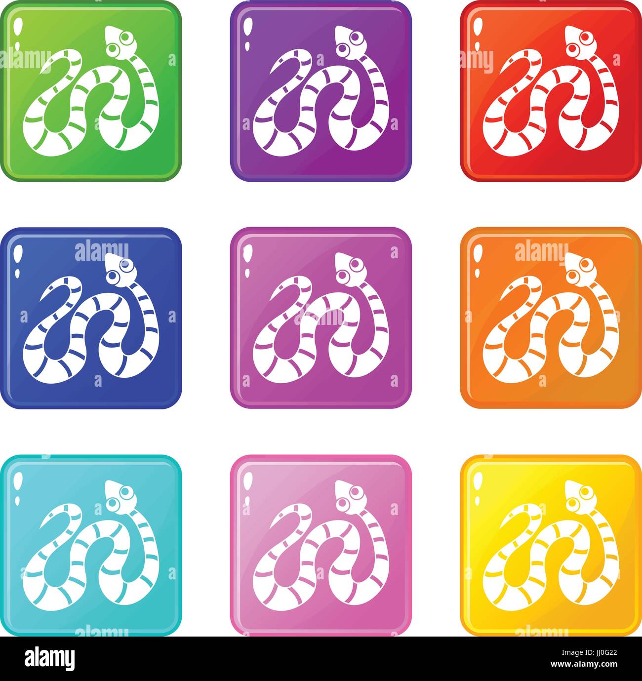 Black striped snake icons 9 set Stock Vector Image & Art - Alamy