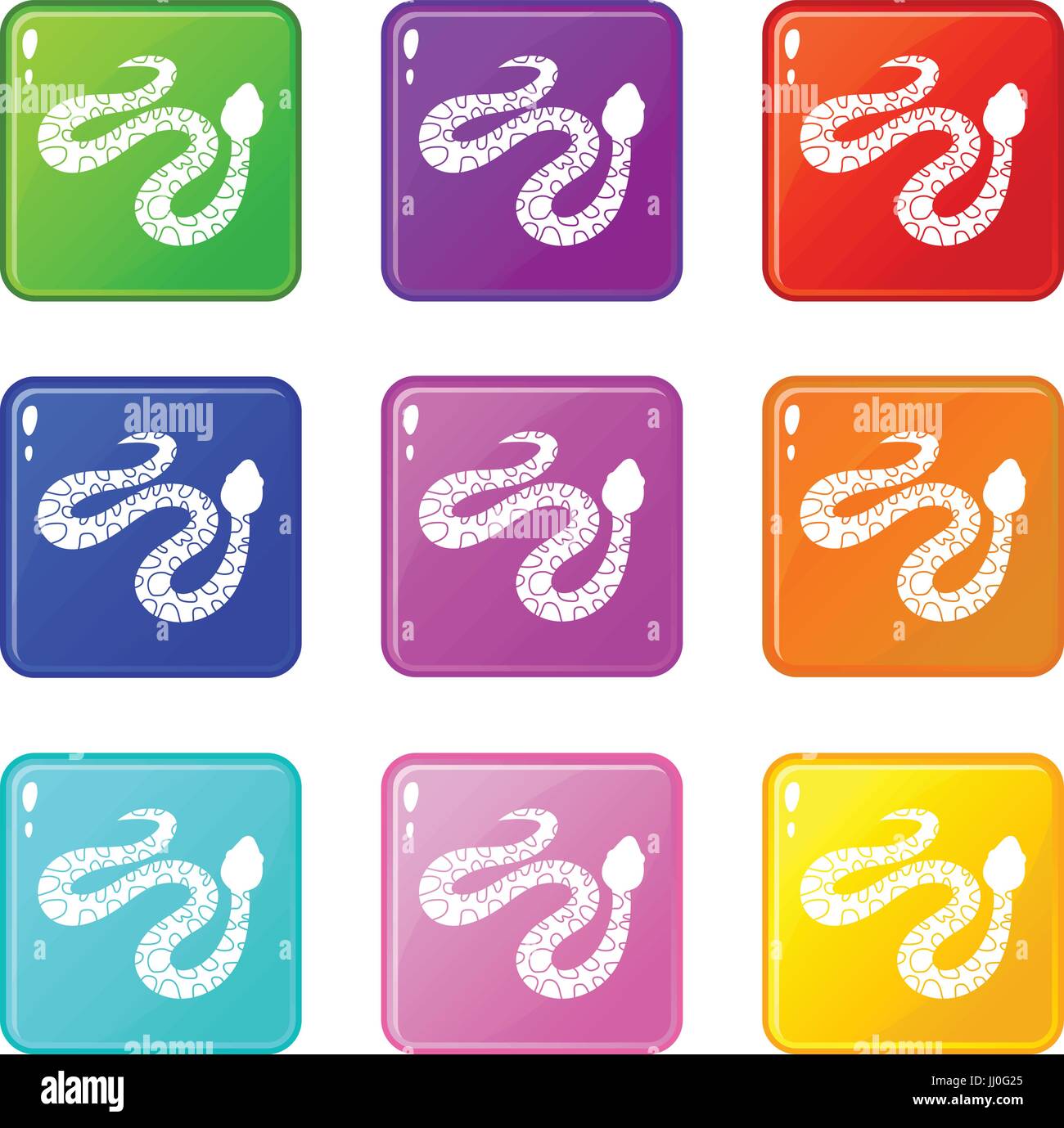 Spotted snake icons 9 set Stock Vector Image & Art - Alamy
