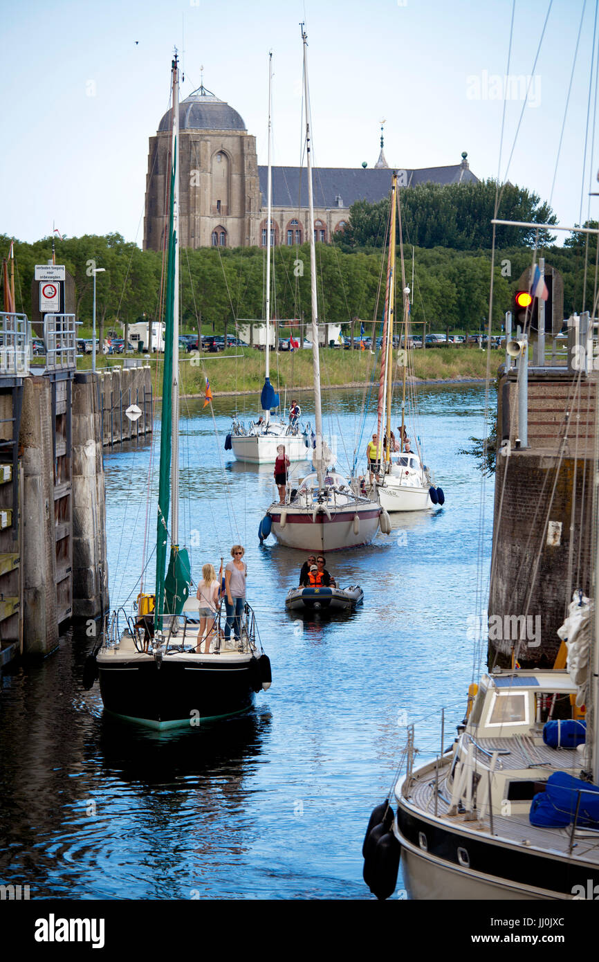 Europe, Netherlands, Zeeland, the village Veere on the peninsula ...