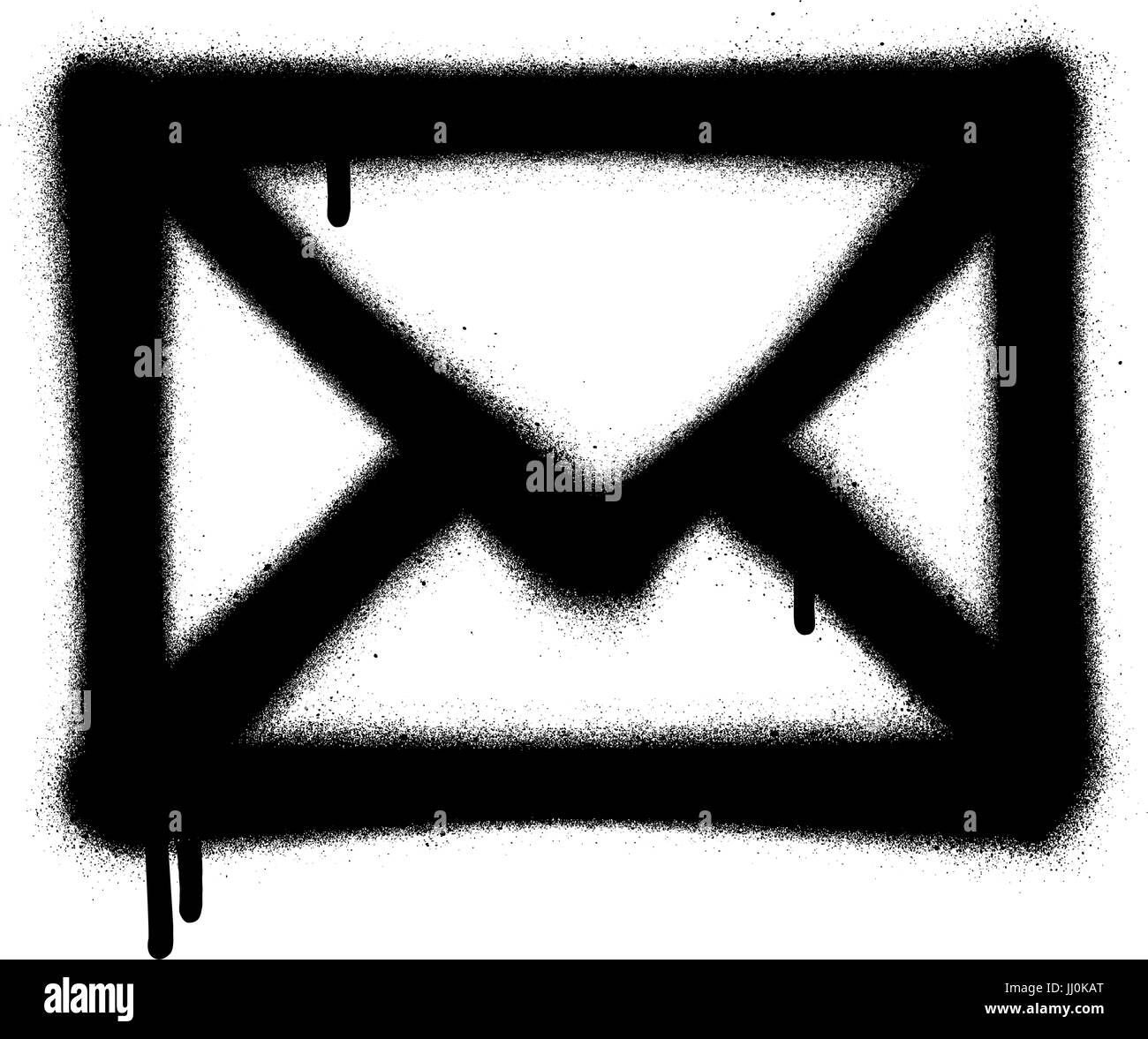 graffiti sprayed leaking mail sign in black on white Stock Vector Image ...