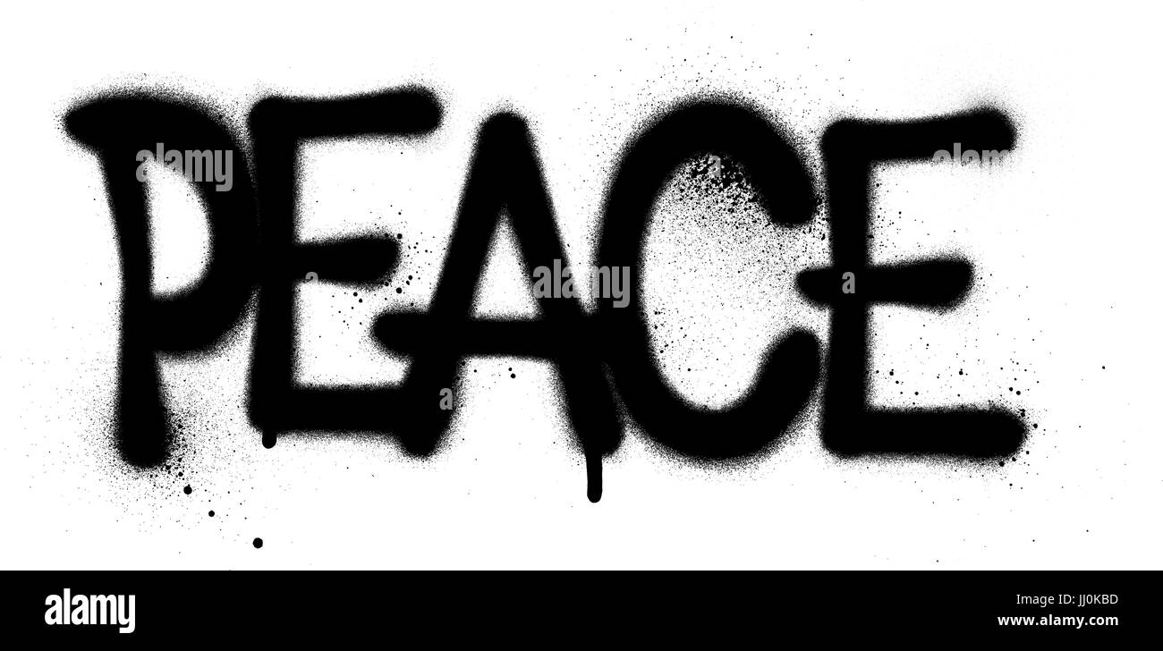 peace sprayed graffiti word in black over white Stock Vector Image ...
