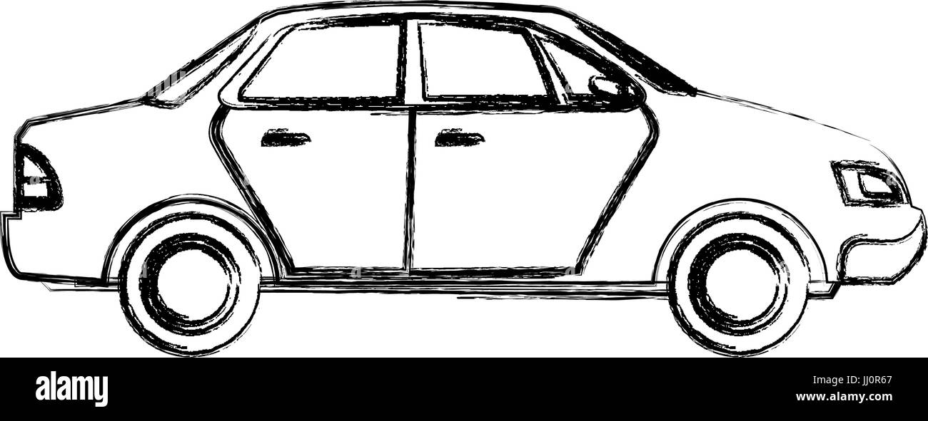 city car sedan automobile transport motor side view Stock Vector Image ...