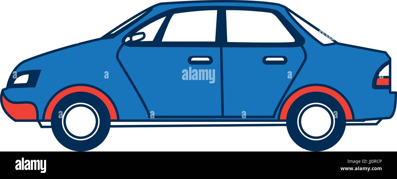 city car sedan automobile transport motor side view Stock Vector Image ...