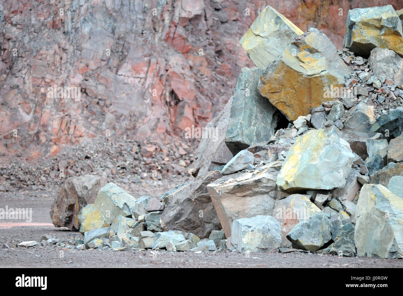rocks in a quarry mine. construction material production Stock Photo ...