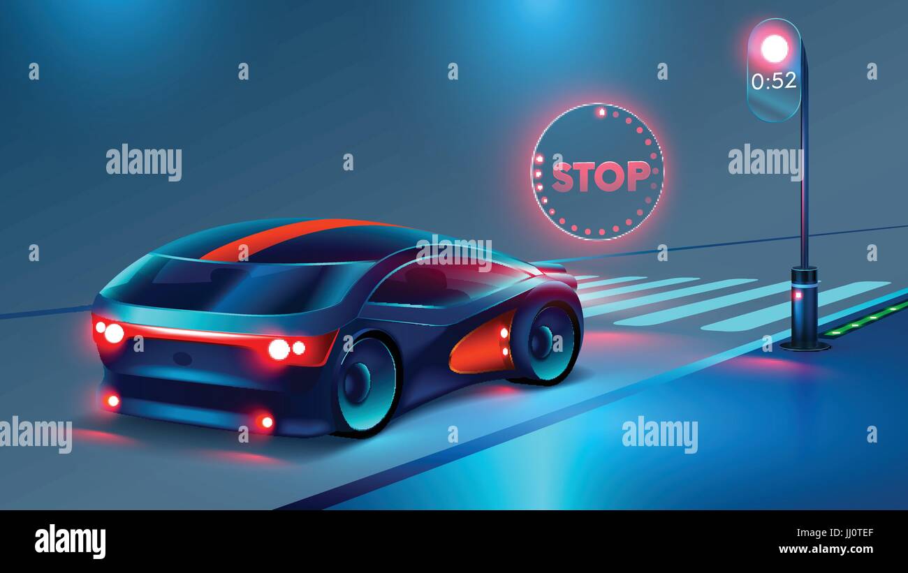 Car stopped in front of sign hi-res stock photography and images - Alamy