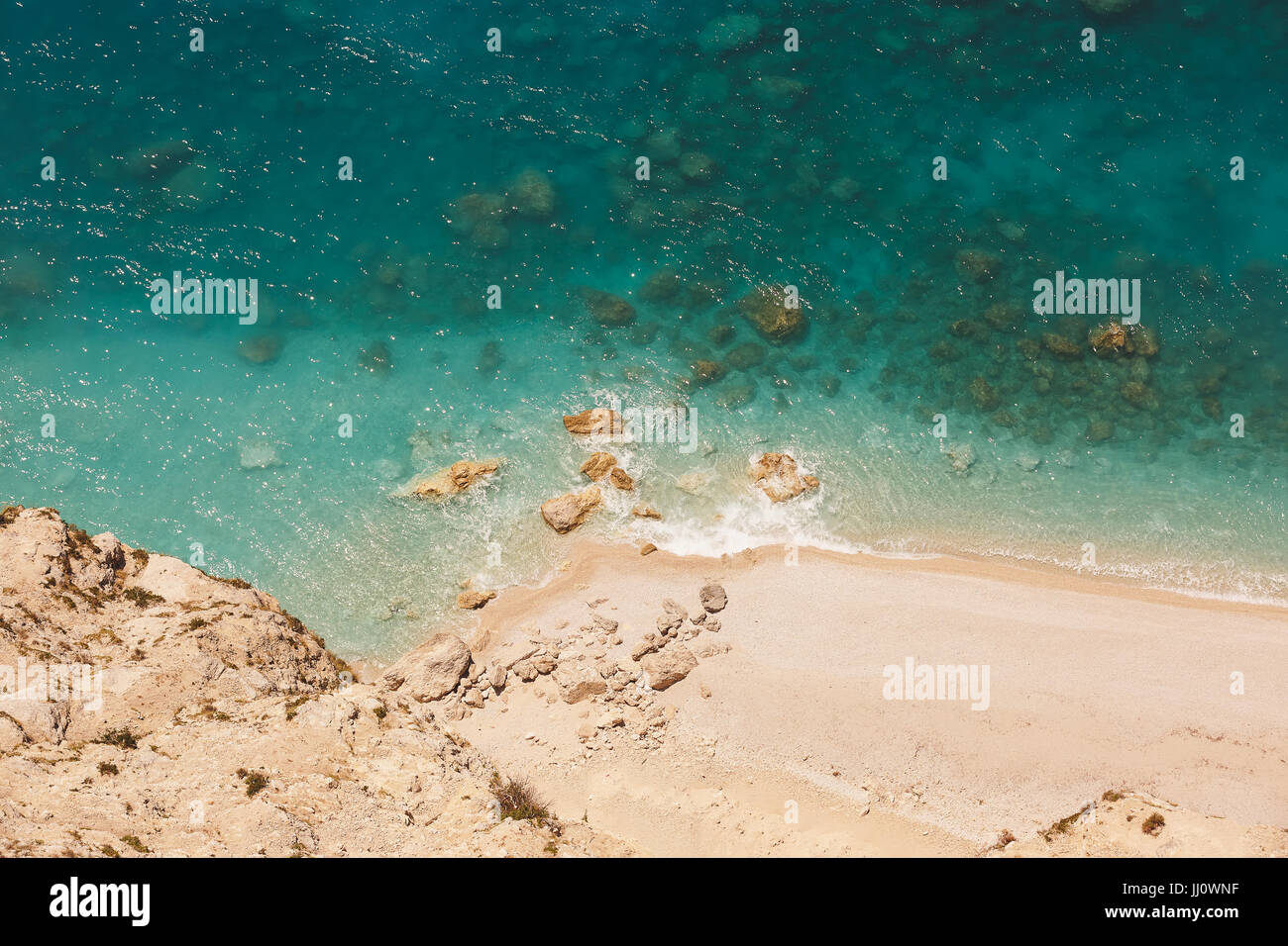 Transparent clean sea water off the coast, a gradient of blue from the ...