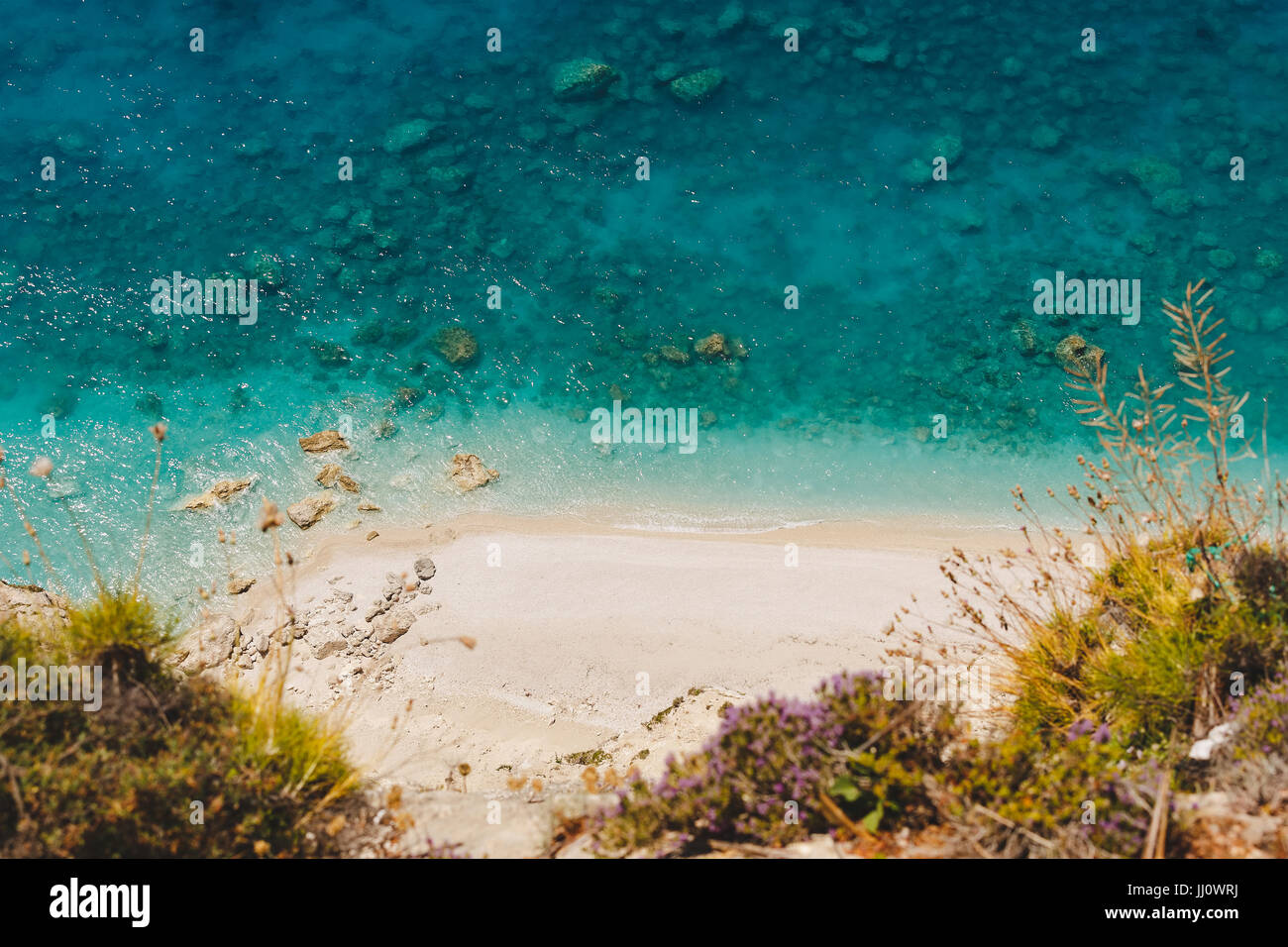 Transparent clean sea water off the coast, a gradient of blue from the ...