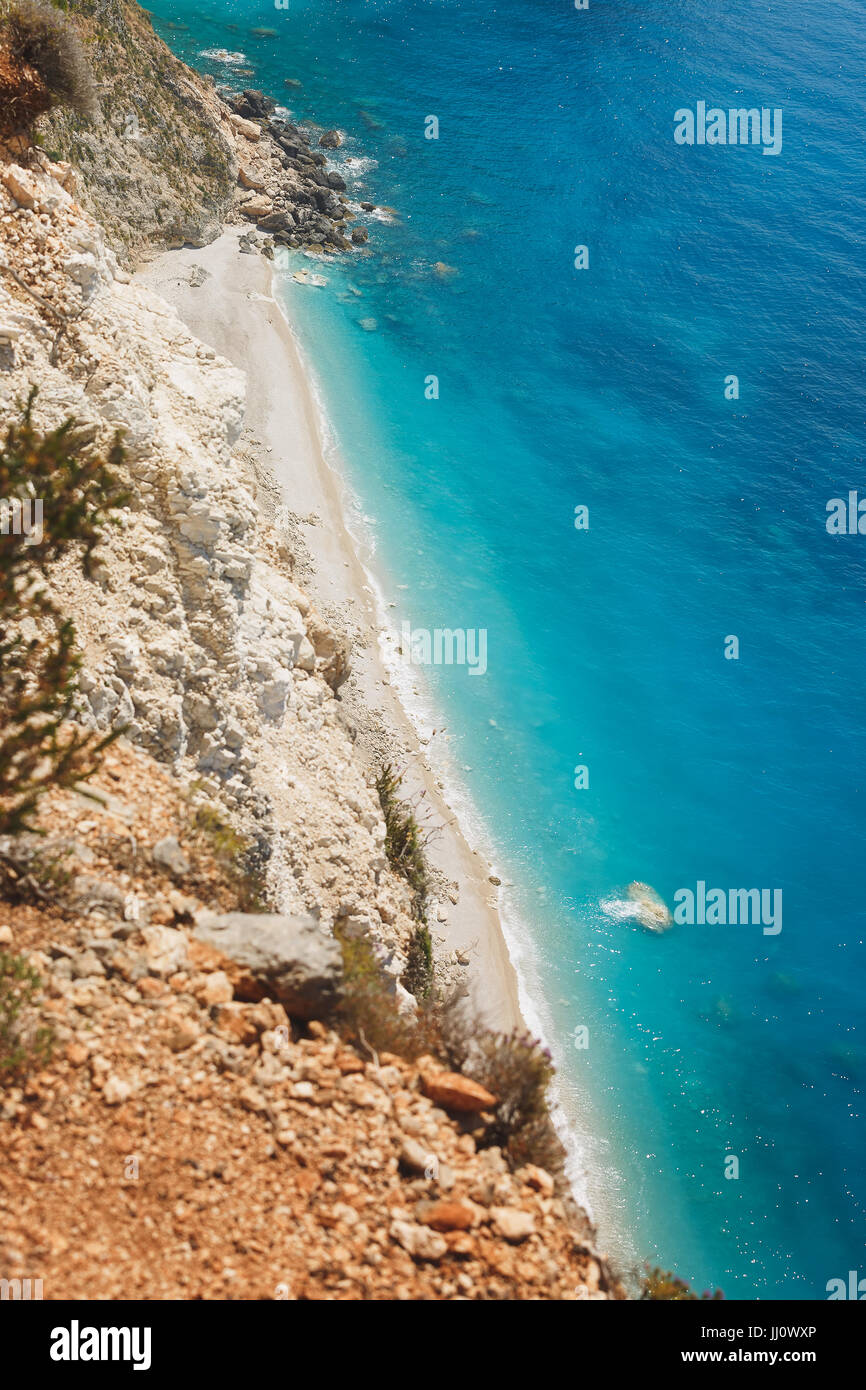 Transparent clean sea water off the coast, a gradient of blue from the ...
