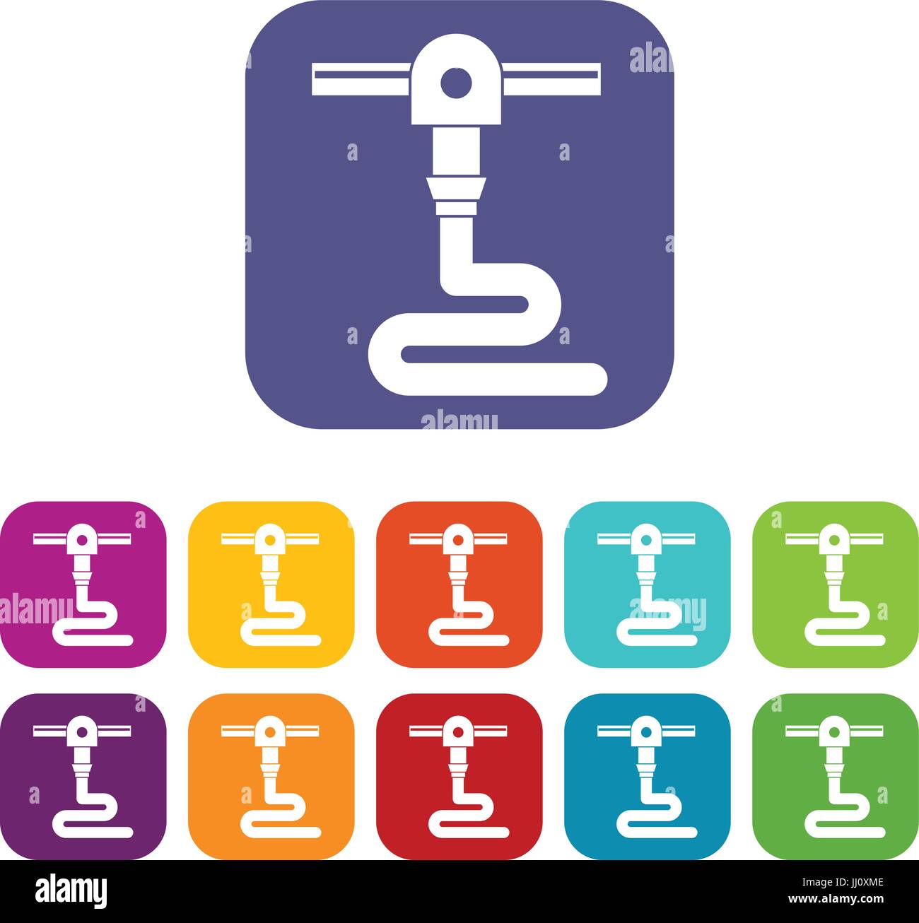 3d printer printing icons set flat Stock Vector Image & Art - Alamy