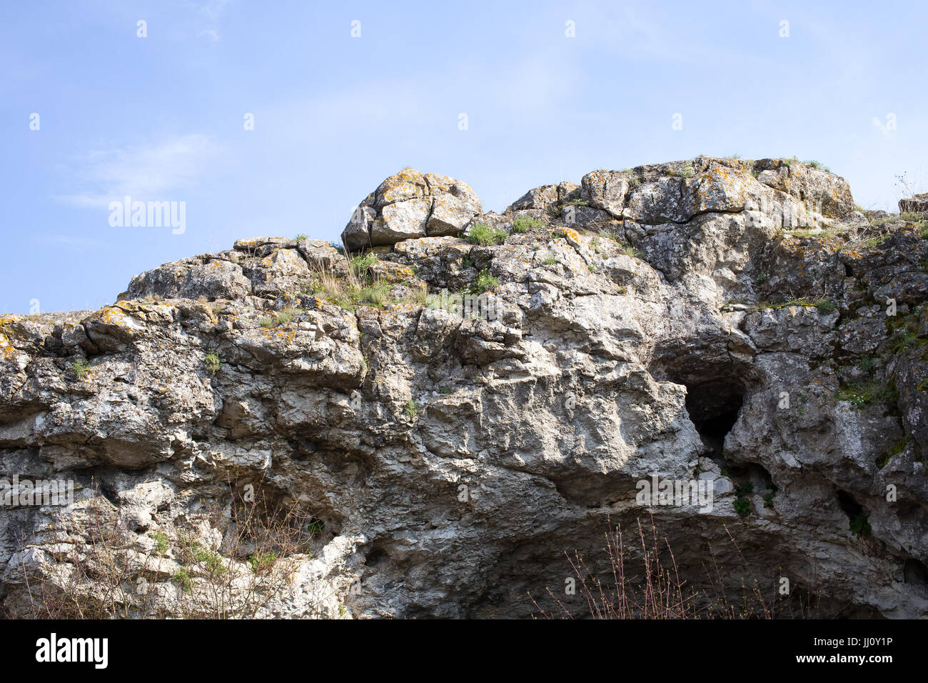 Big old stones with moss Stock Photo - Alamy