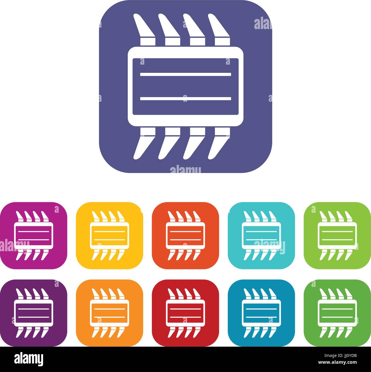 CPU icons set flat Stock Vector Image & Art - Alamy