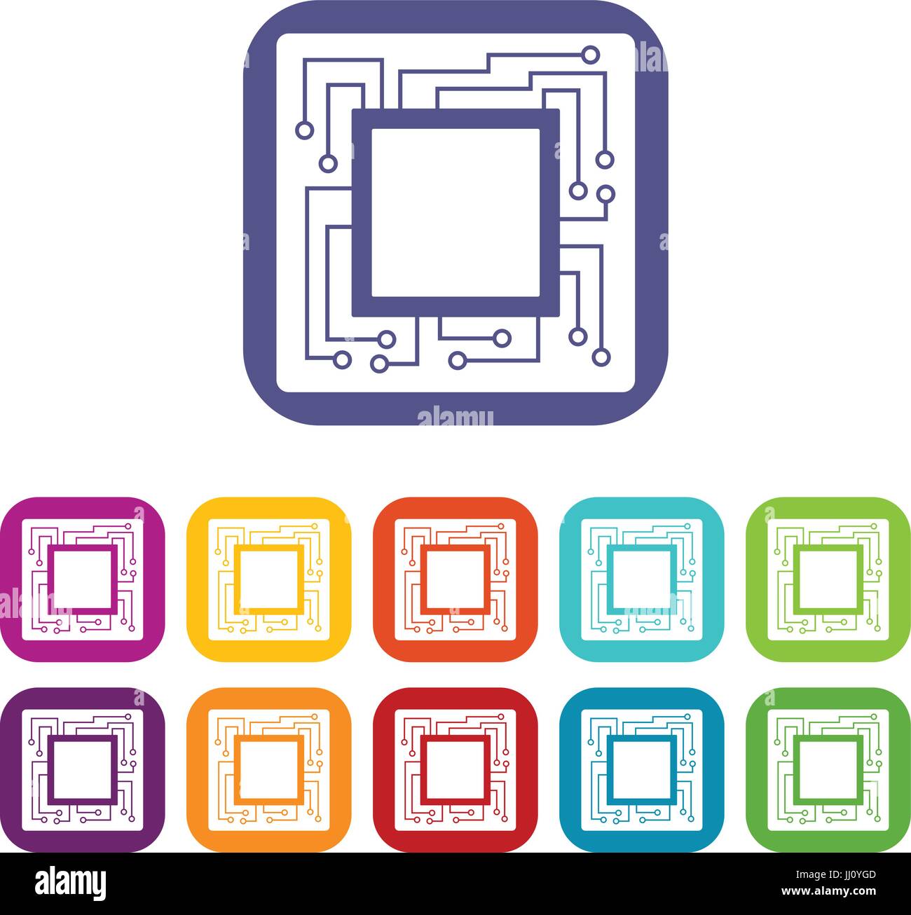 Microchip icons set flat Stock Vector Image & Art - Alamy