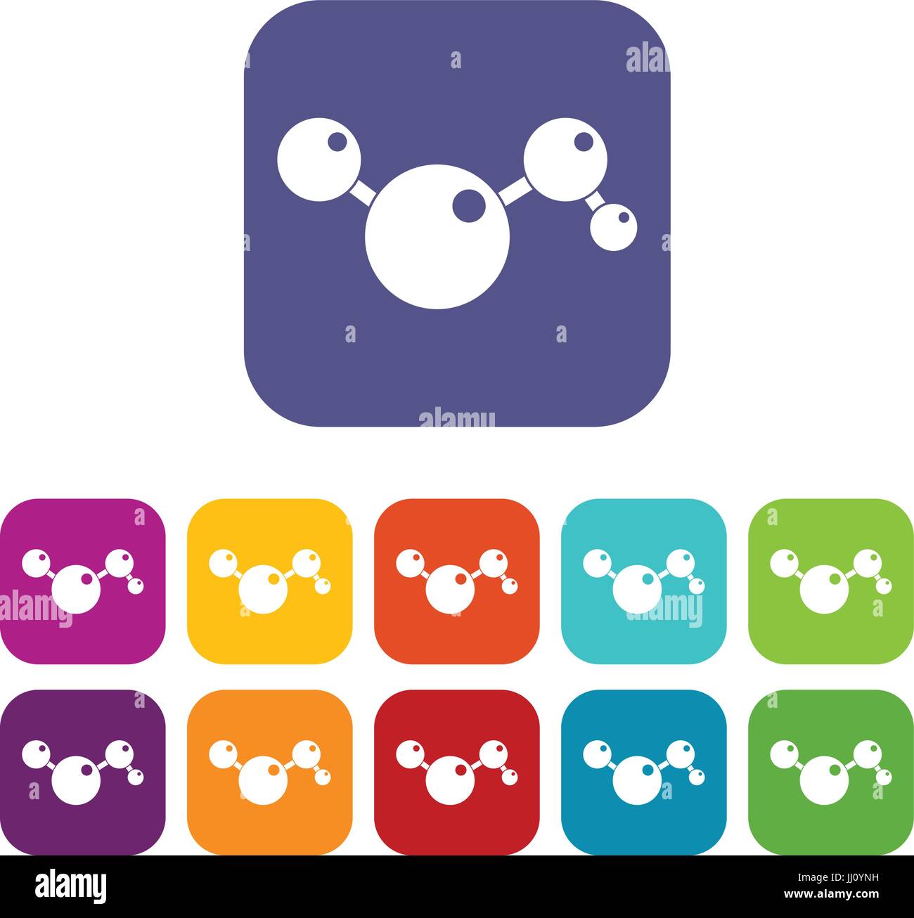 Chemical and physical molecules icons set flat Stock Vector Image & Art ...