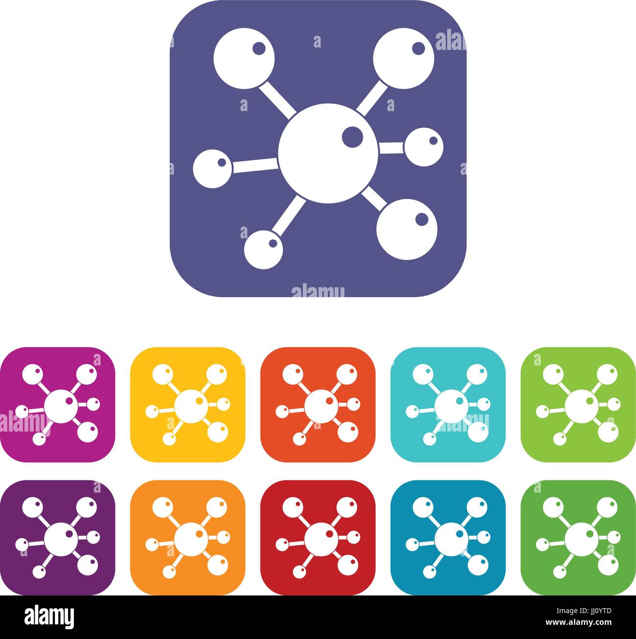Chemical and physical molecules icons set flat Stock Vector Image & Art ...
