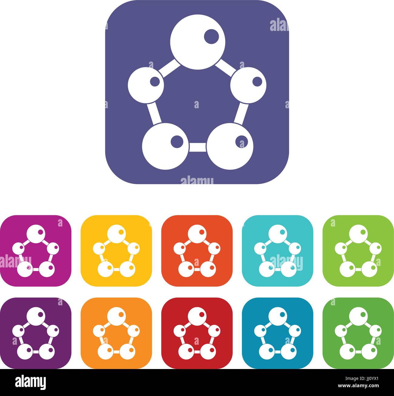 Chemical and physical molecules icons set flat Stock Vector Image & Art ...