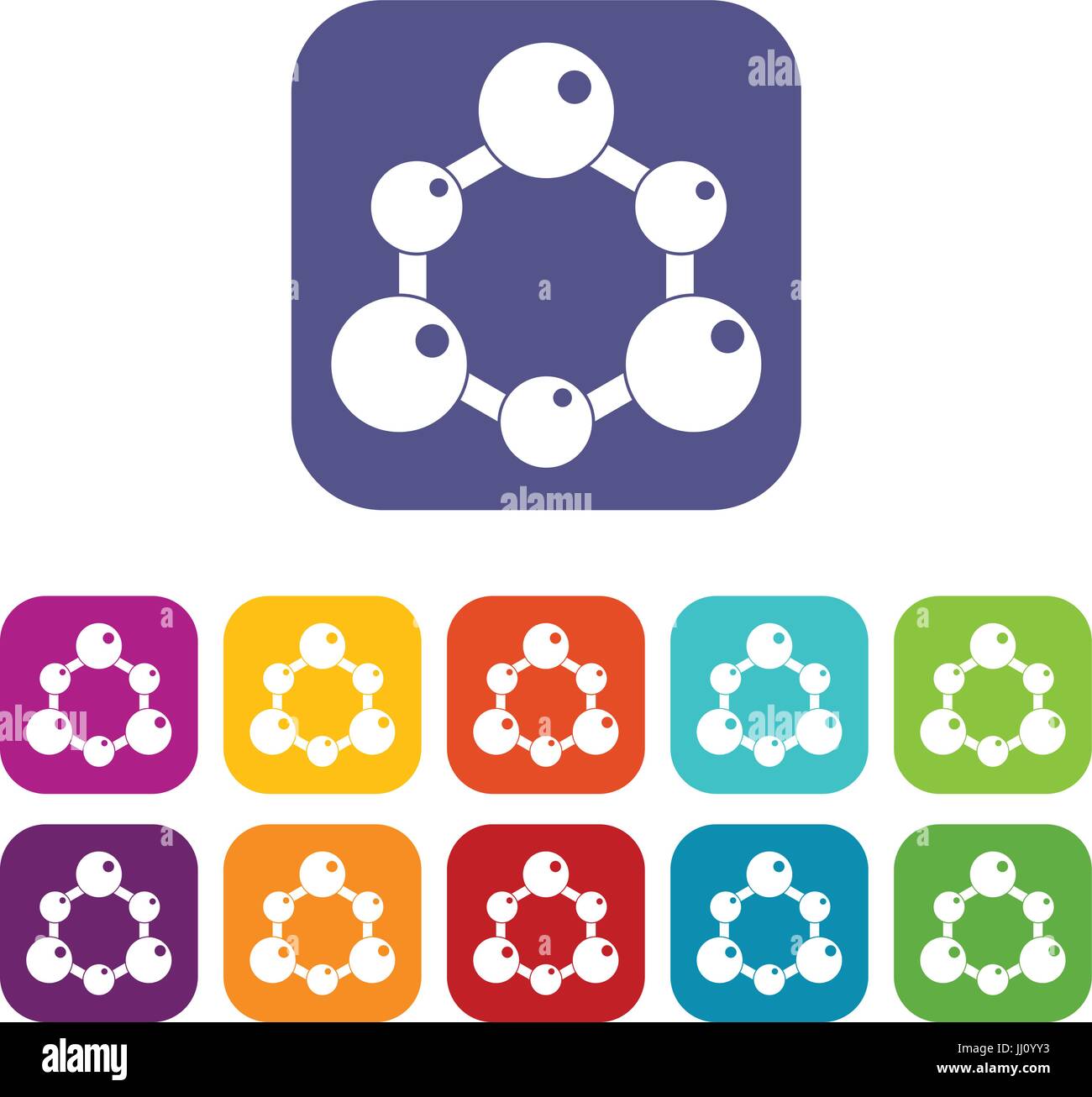 Chemical and physical molecules icons set flat Stock Vector Image & Art ...