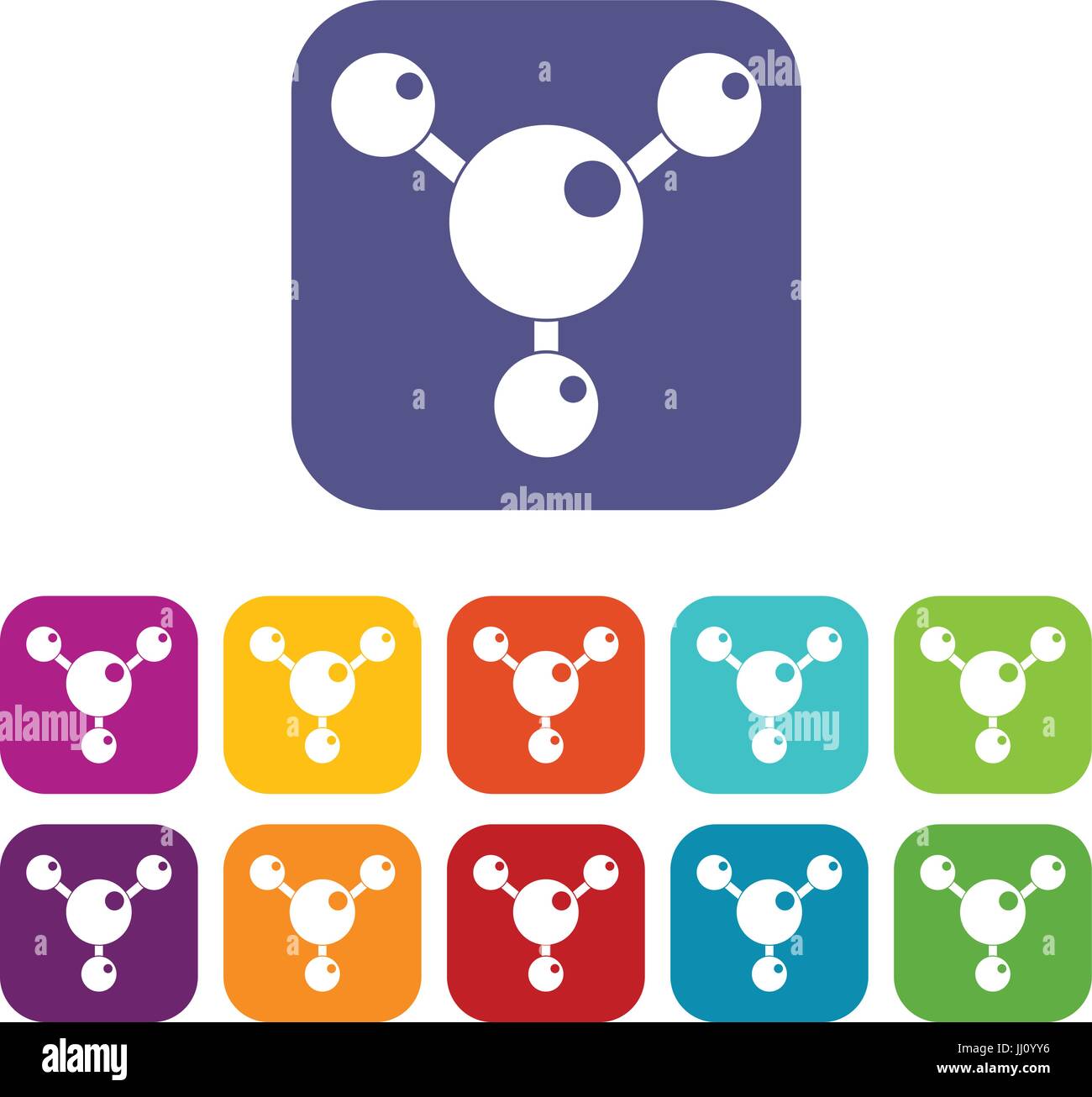 Chemical and physical molecules icons set flat Stock Vector Image & Art ...