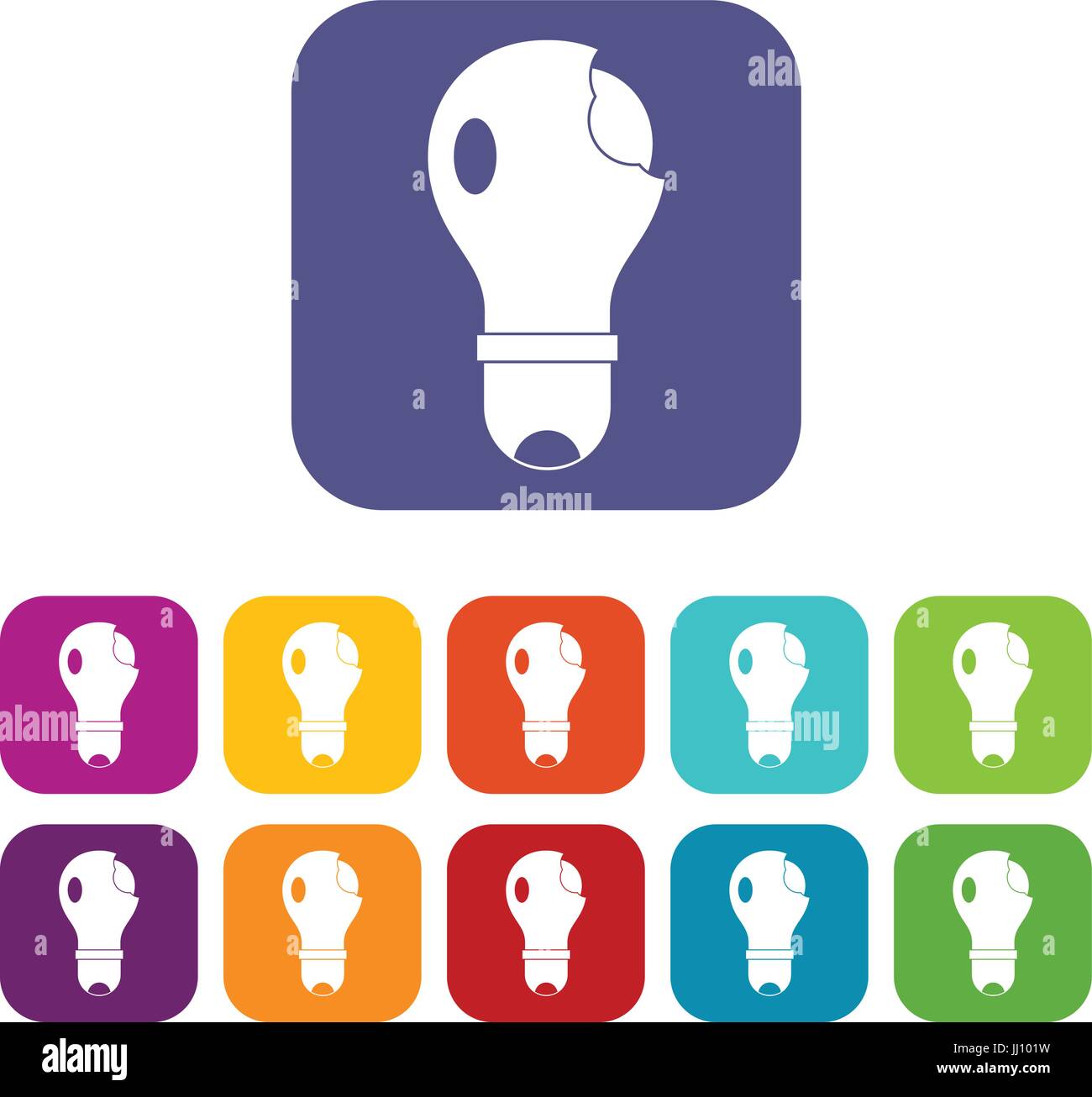 Broken lightbulb icons set flat Stock Vector Image & Art - Alamy