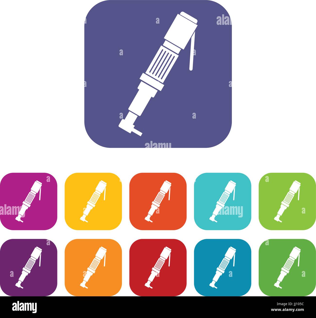 Pneumatic screwdriver icons set flat Stock Vector Image & Art - Alamy