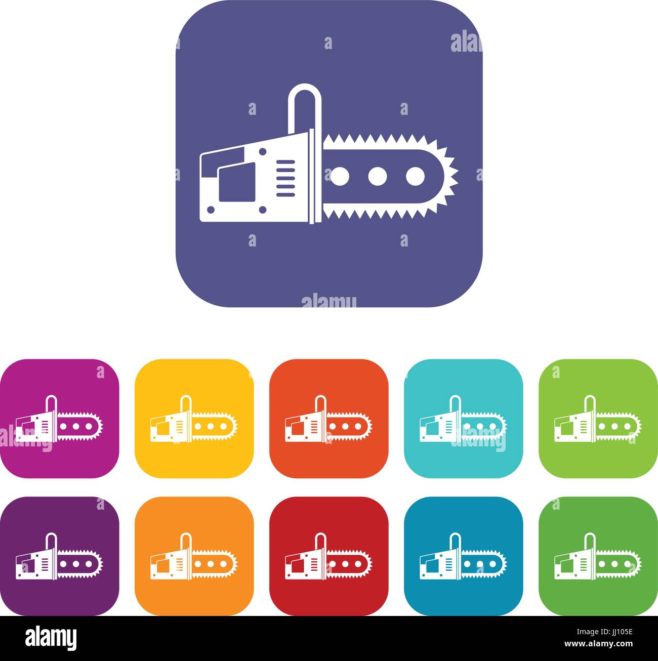 Chainsaw icons set flat Stock Vector Image & Art - Alamy